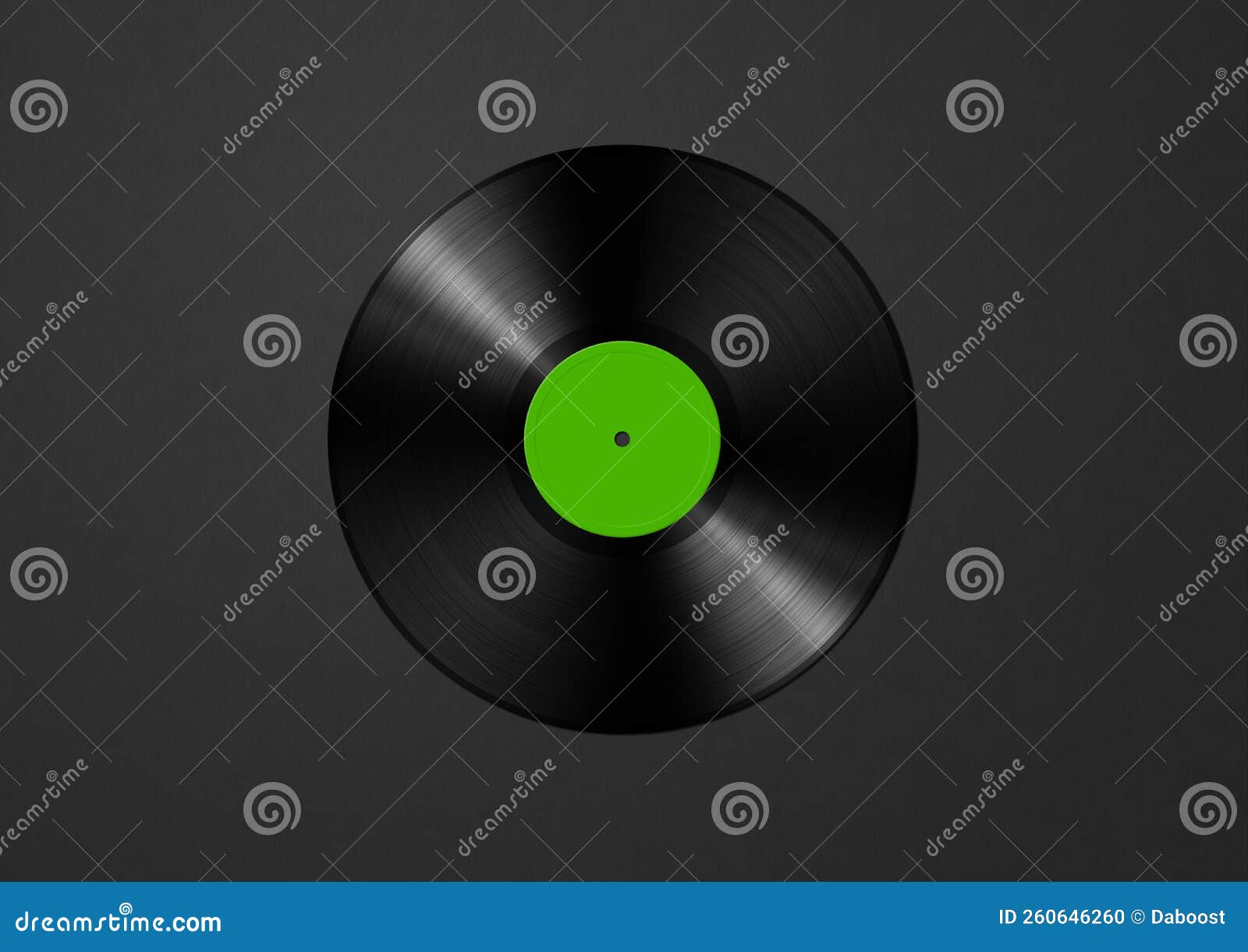 Green Vinyl Record Isolated on Black Background Stock Illustration ...
