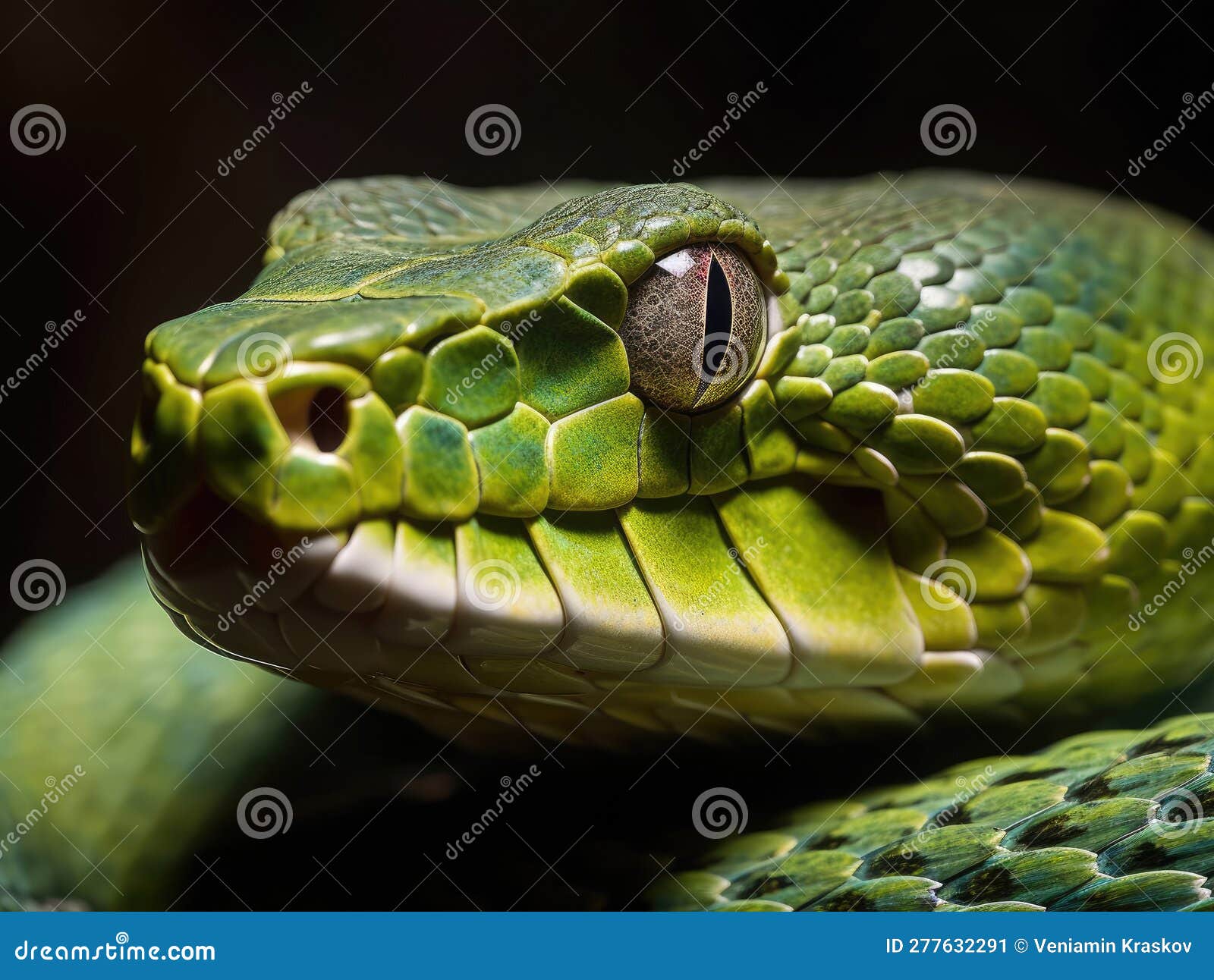 Green viper snake stock illustration. Illustration of snake - 277632291