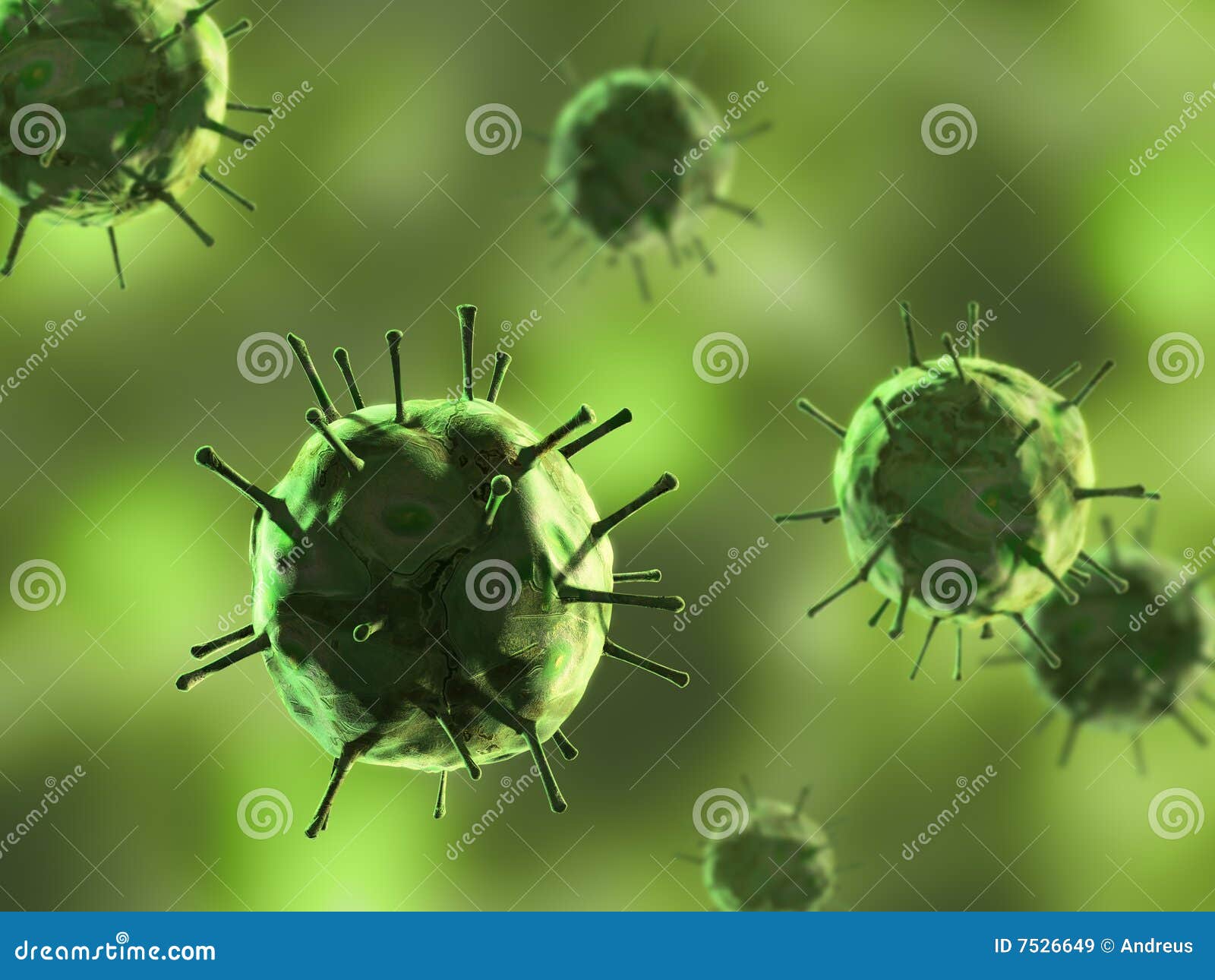 Green virus stock illustration. Illustration of internal - 7526649