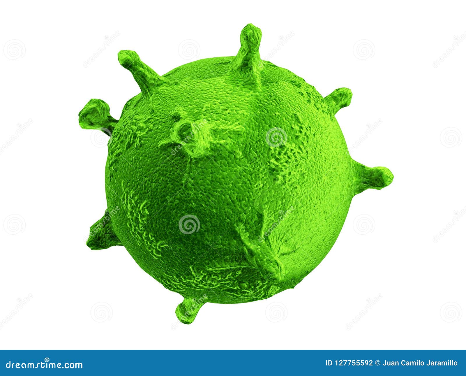 Green Virus or Bacteria Molecule Microbe Isolated on a White Background ...