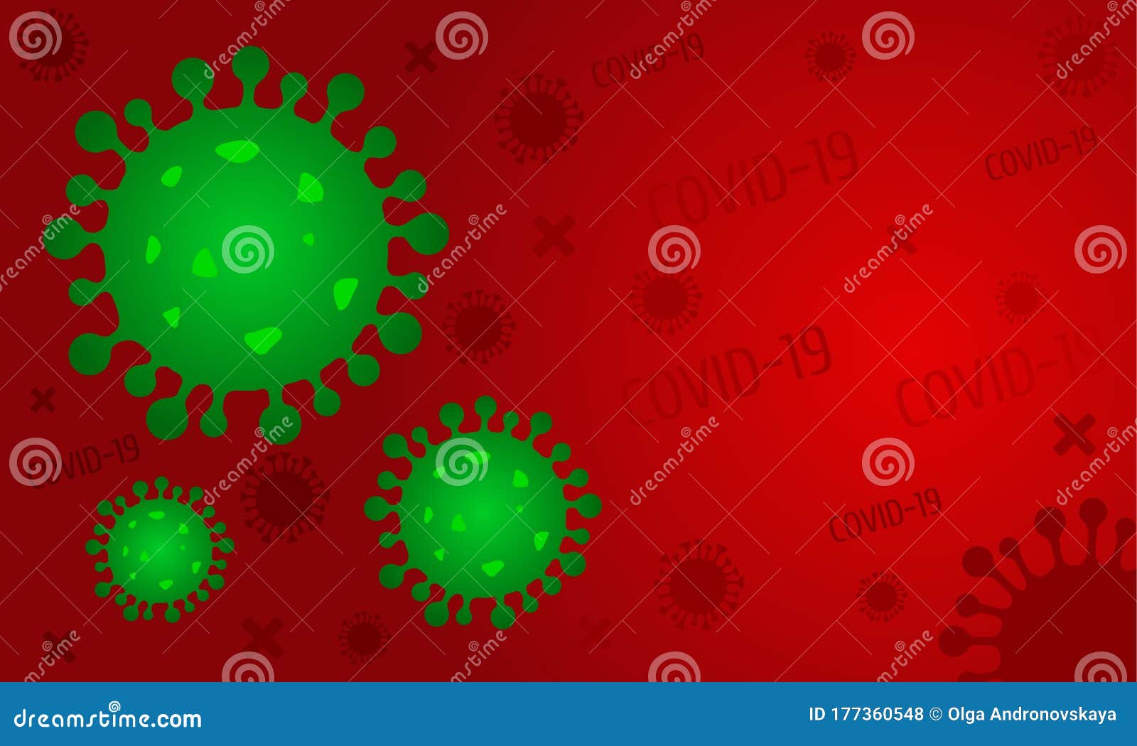 Green Virus Icon on the Red Alert Background Stock Vector ...