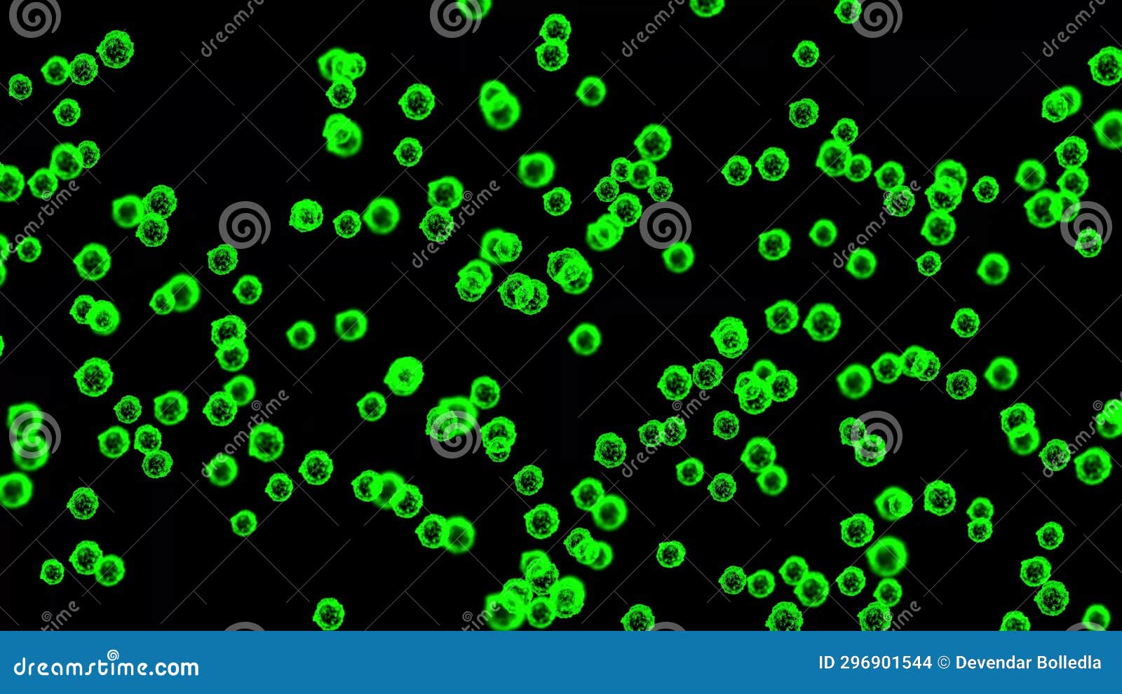Green Virus Particles Motion Graphics with Plain Black Background Stock ...