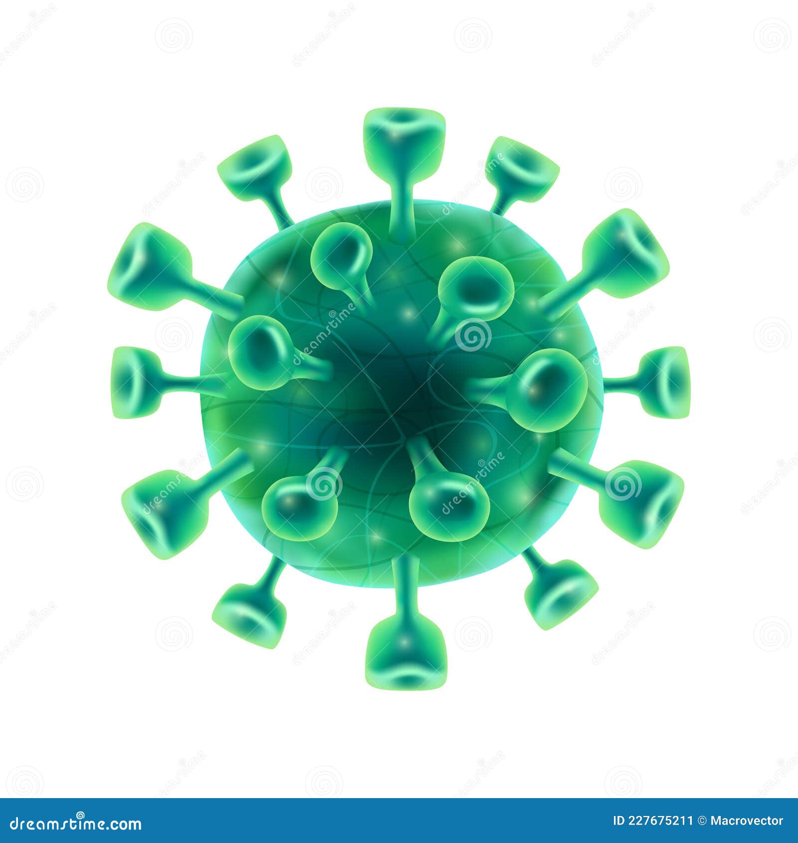 Green Virus Realistic Composition Stock Vector - Illustration of ...