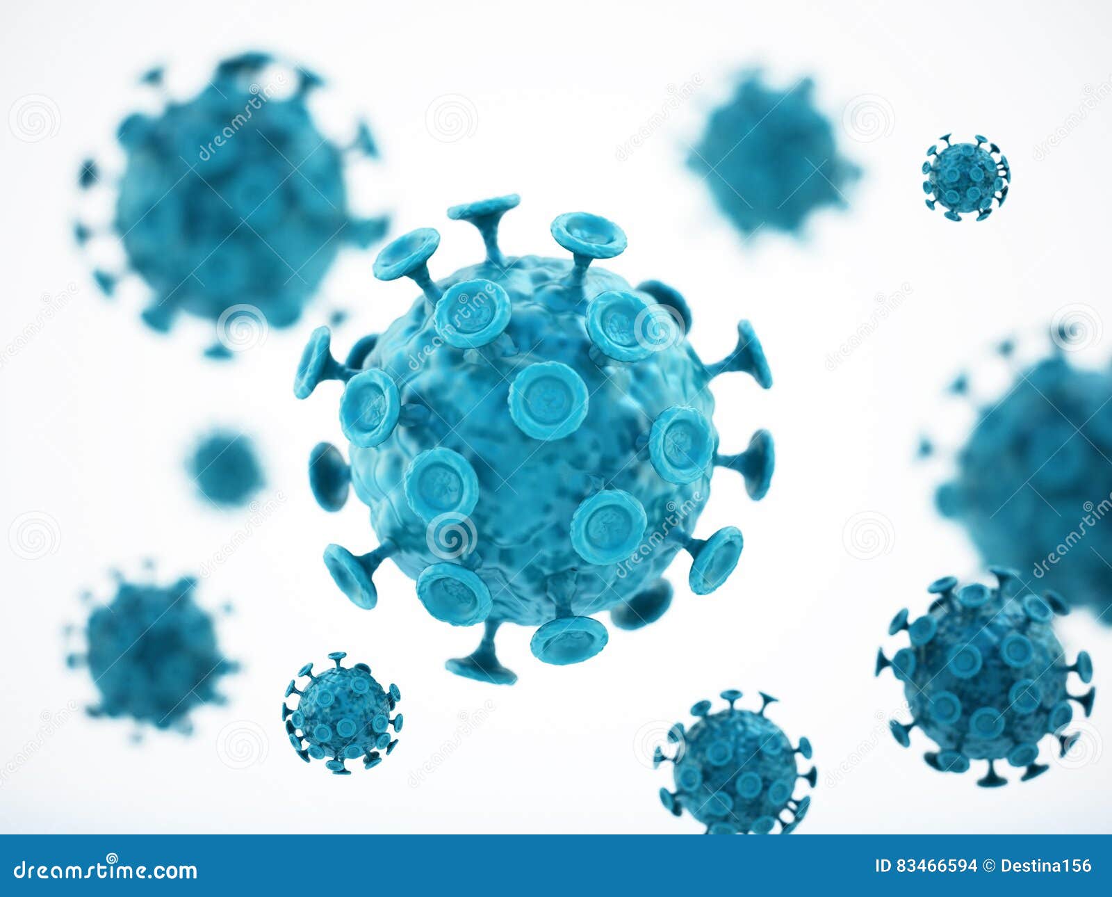 Green Viruses on White Background. 3D Illustration Stock Illustration ...