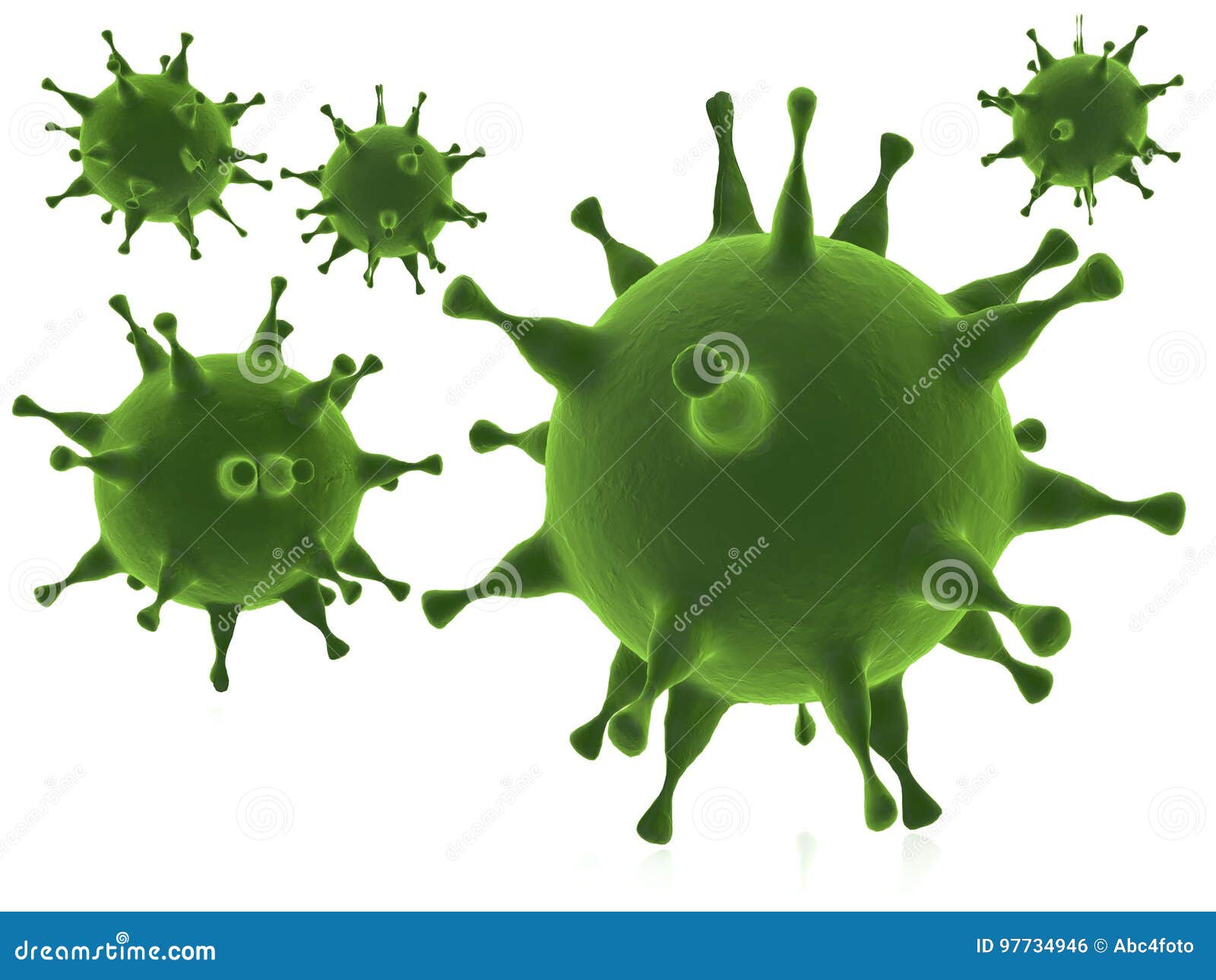 Green viruses on white stock illustration. Illustration of color - 97734946