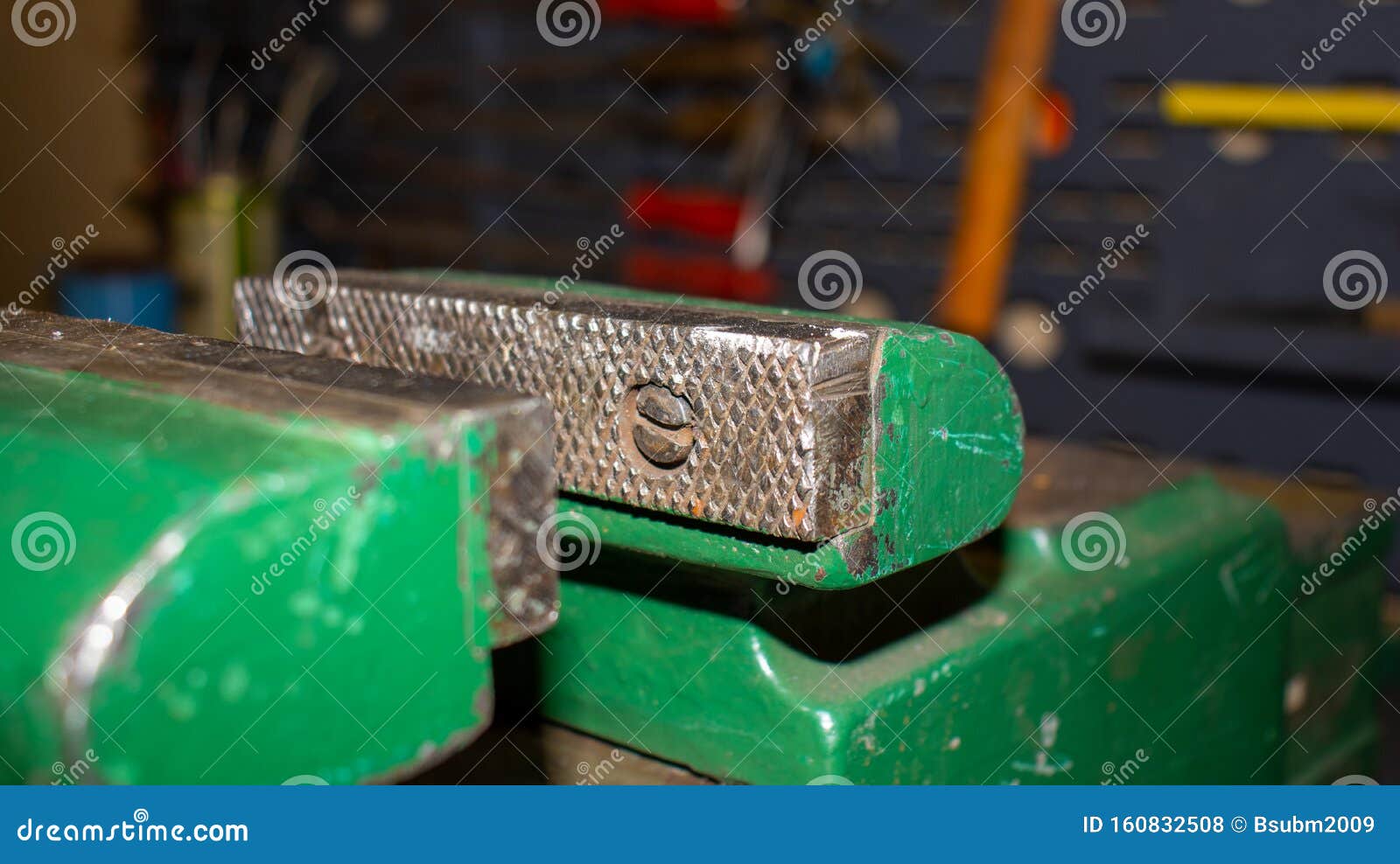 Large and Powerful Green Vise with Overwhelmed Stock Photo - Image of ...