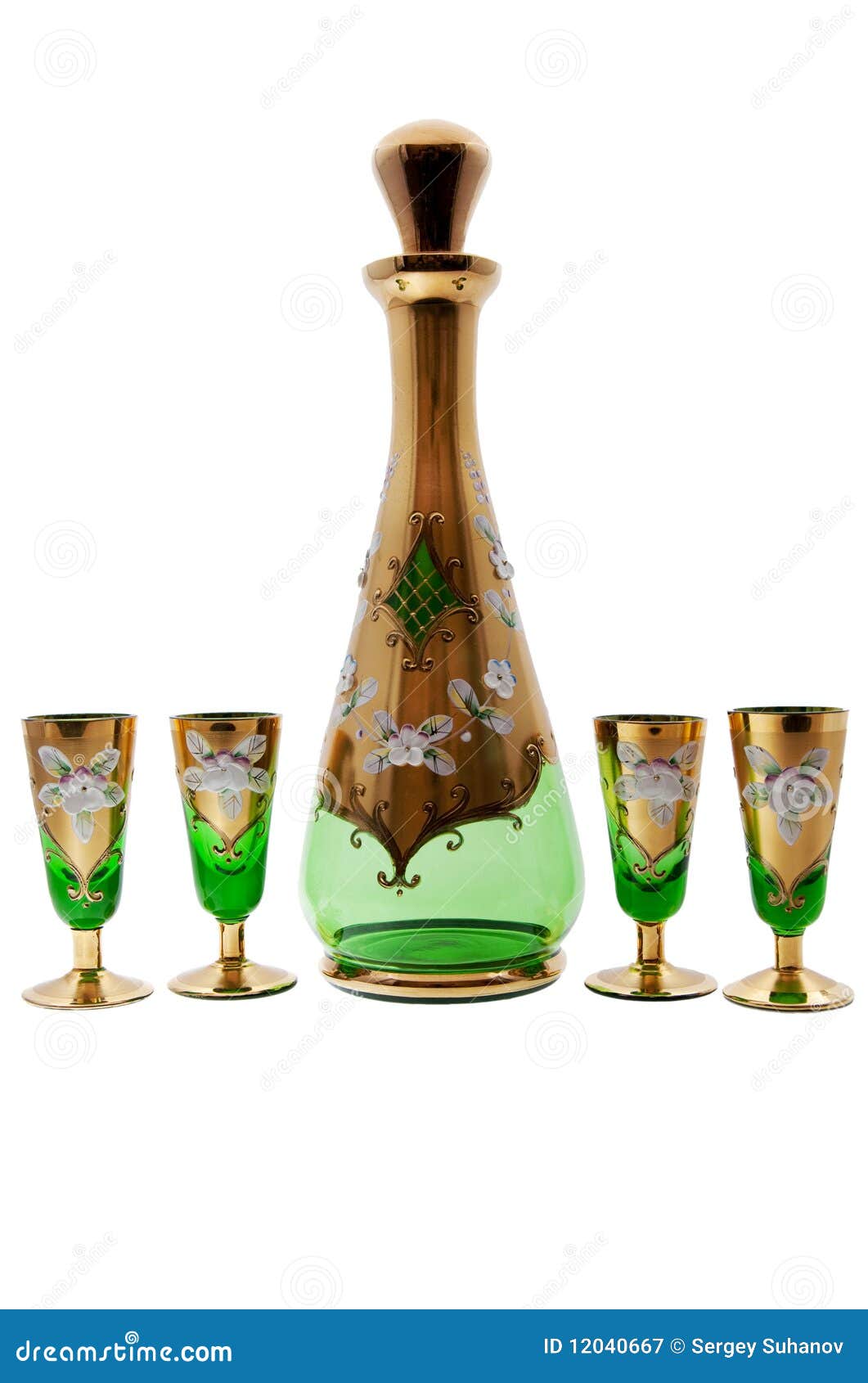 Green vodka set stock image. Image of glass, green, brandy - 12040667