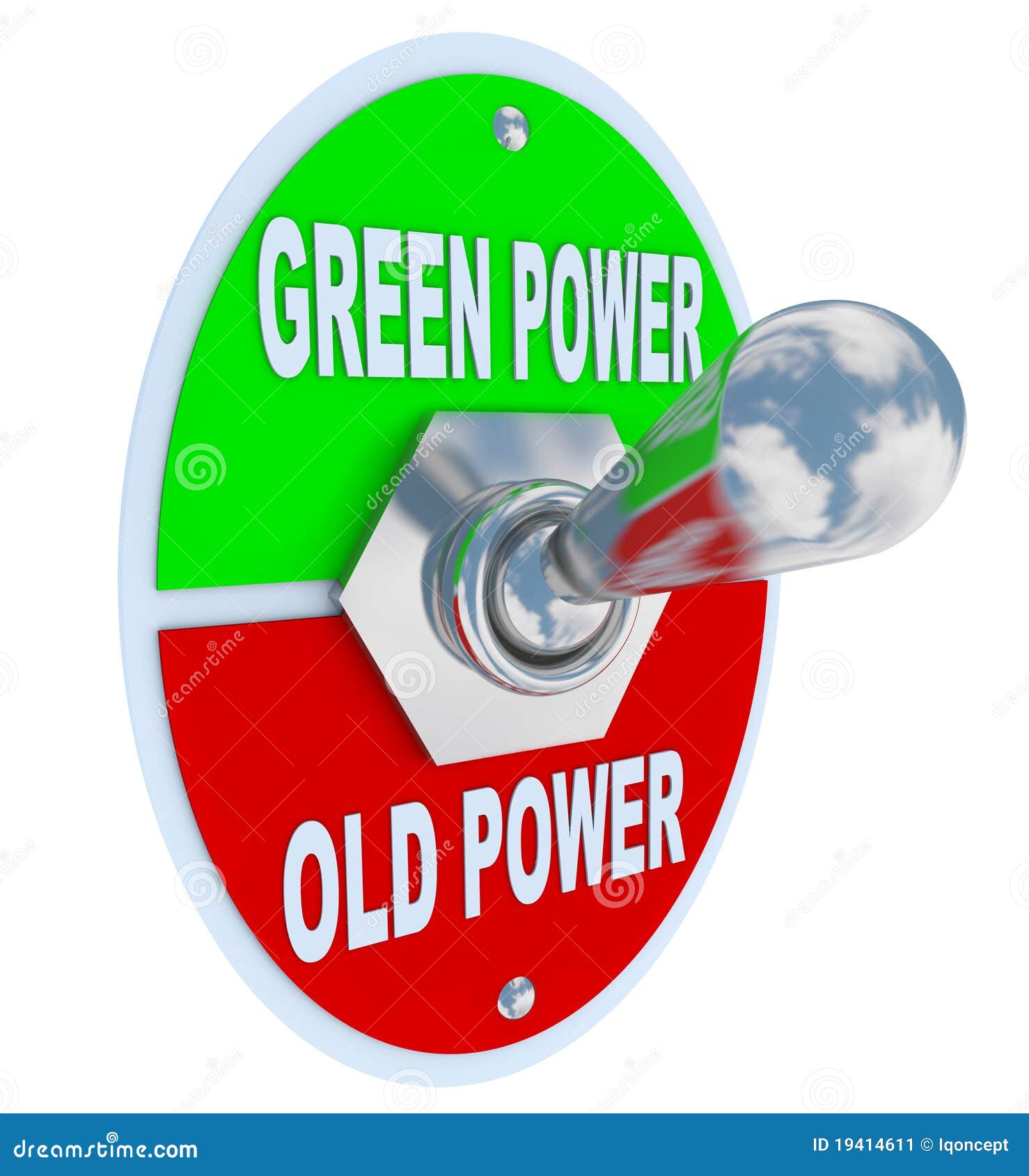 Green Vs. Old Power - Energy Toggle Switch Stock Illustration ...