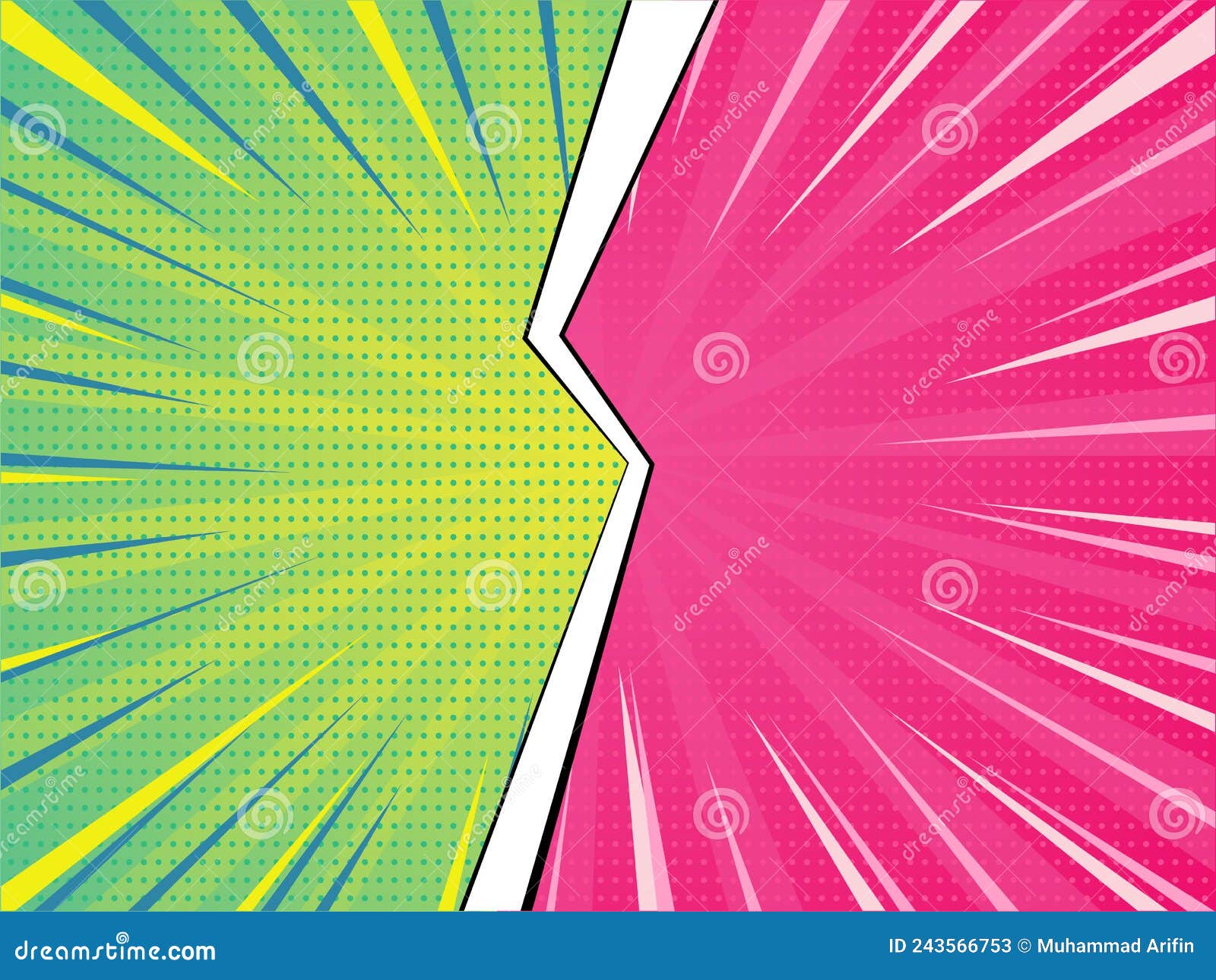 Green Vs Pink Pop Art Background Comic Style Retro Style Vector Graphic ...