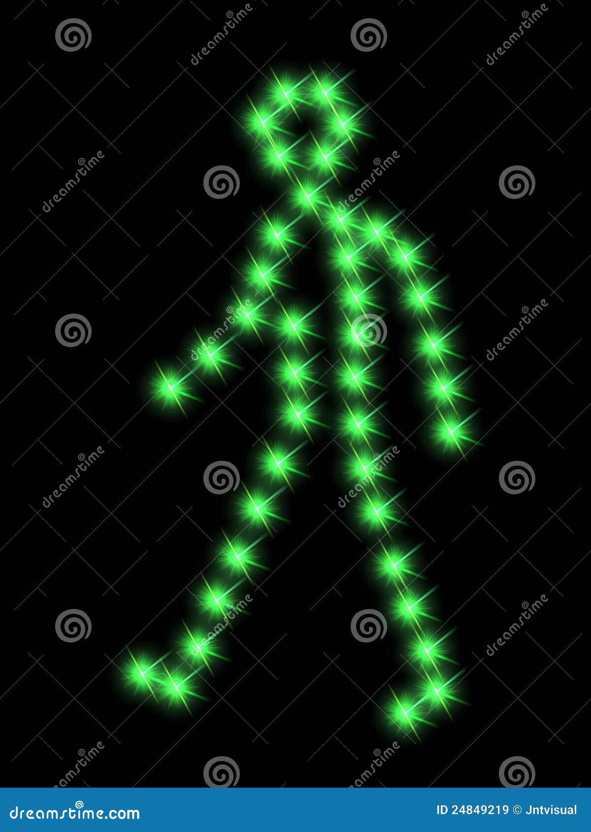 Green walking stick man stock illustration. Illustration of shiny ...