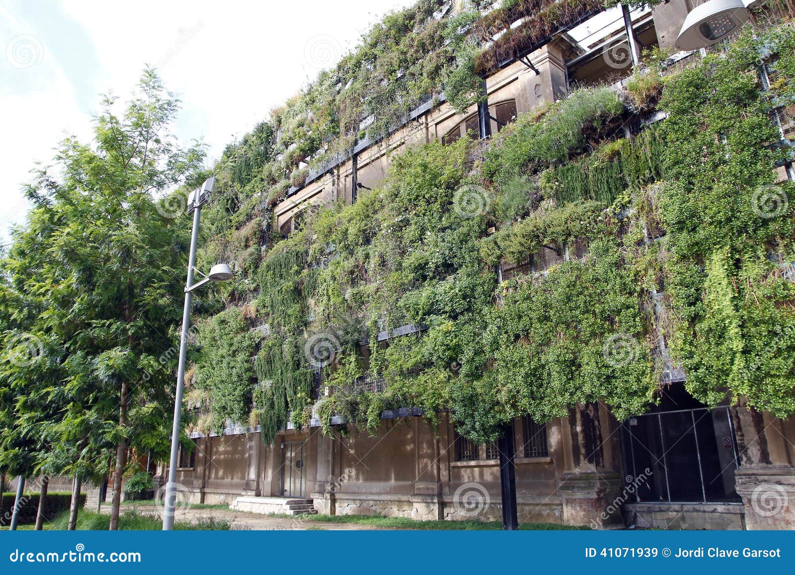 Green Wall in an Ecological Building Stock Image - Image of integrated ...