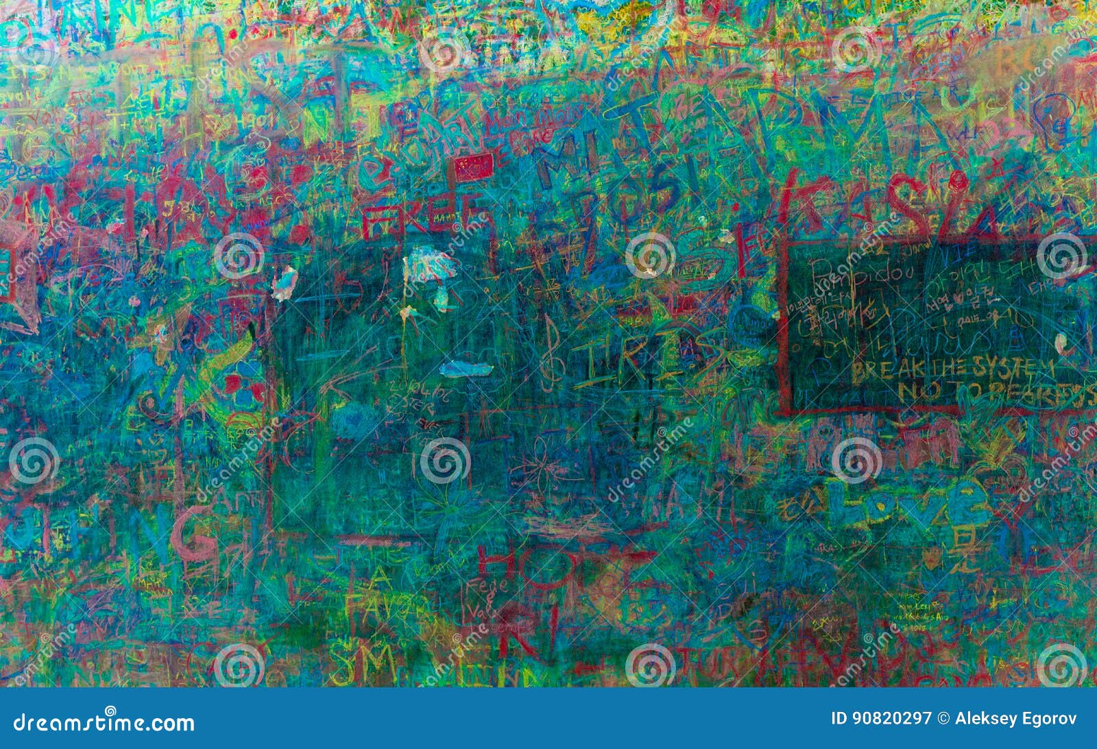 Green Wall Scribbled with Chalk Stock Image - Image of background ...