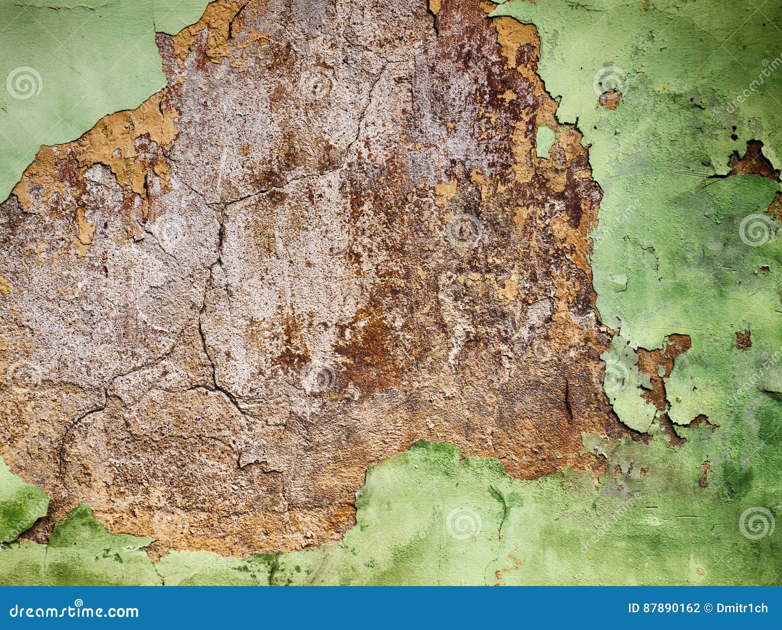 Green Wall Texture with Cracks, Background for Design Decisions Stock ...