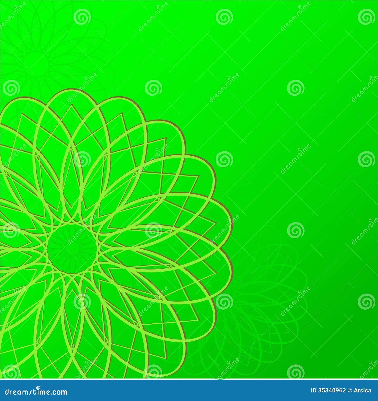 Green Wallpaper Background with Round Stock Vector - Illustration of ...