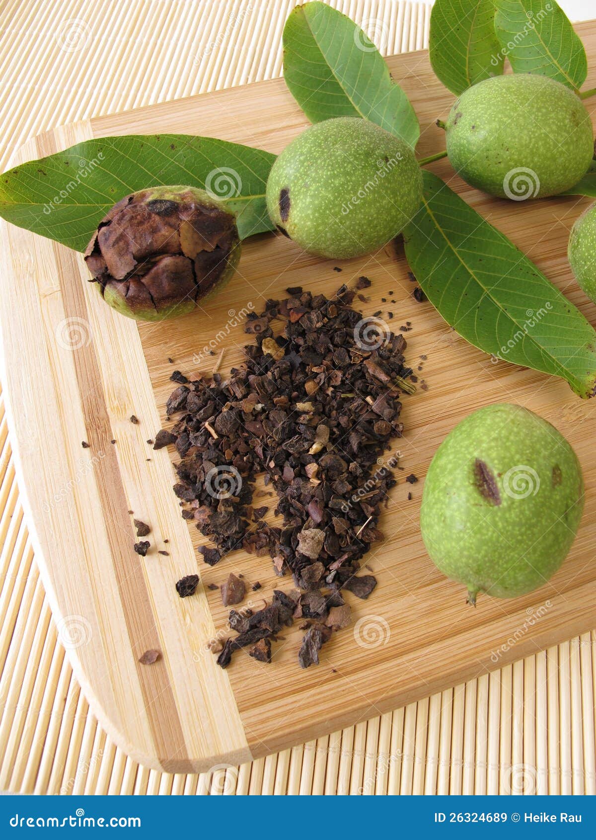 Green walnut outer shells stock image. Image of color - 26324689