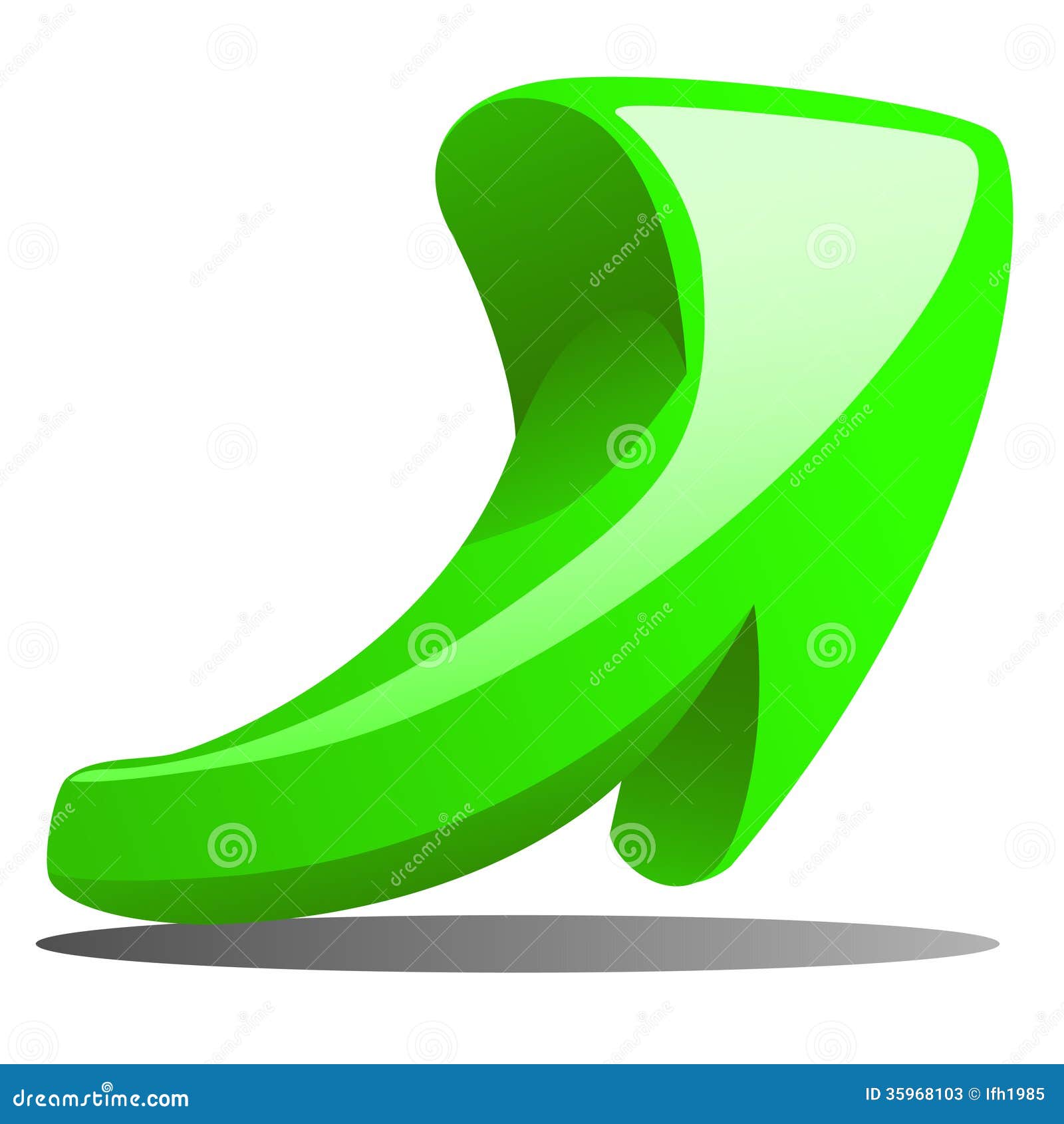 Green Warp Pointer with Light Shadow Stock Vector - Illustration of ...