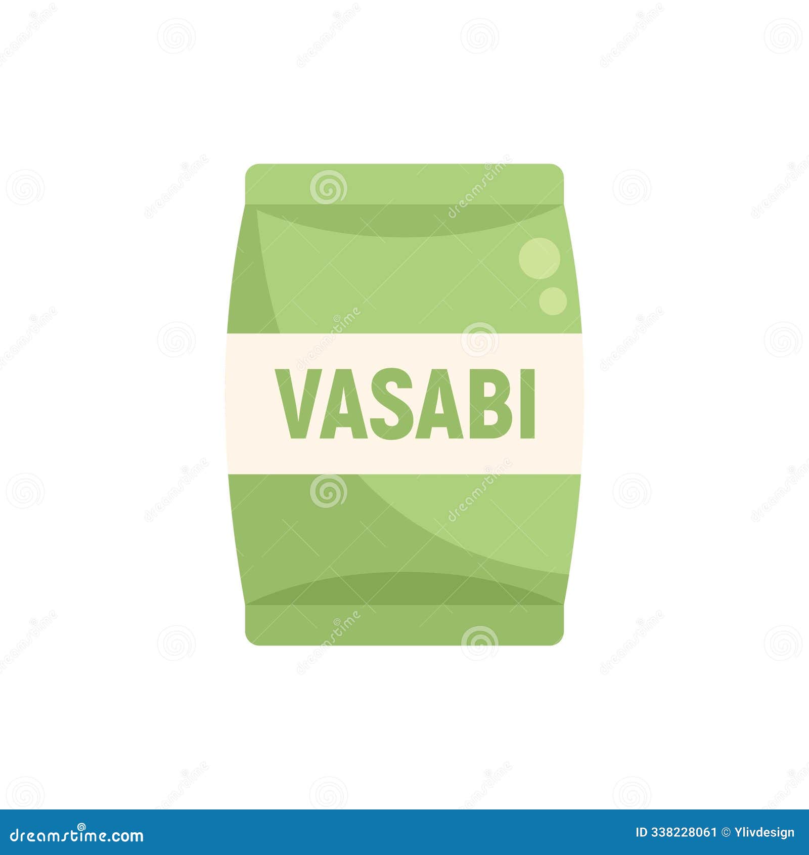 Green Wasabi Packaging Standing Up with White Background Stock ...