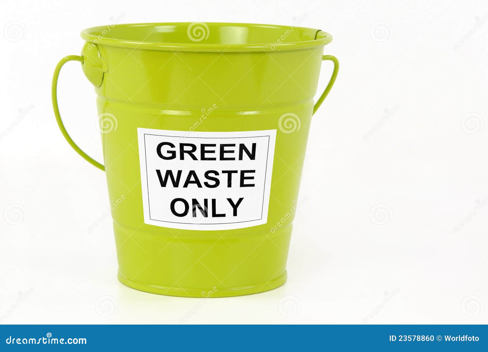 Green waste bin stock photo. Image of trash, studio, signage - 23578860
