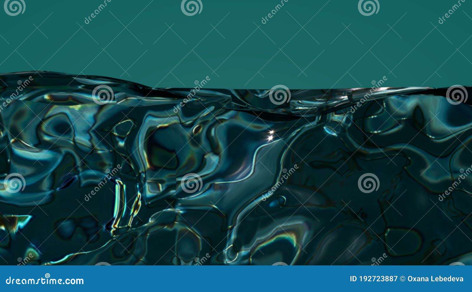 Green Water Line Isolated on a Black Background. 3D Rendering Stock ...