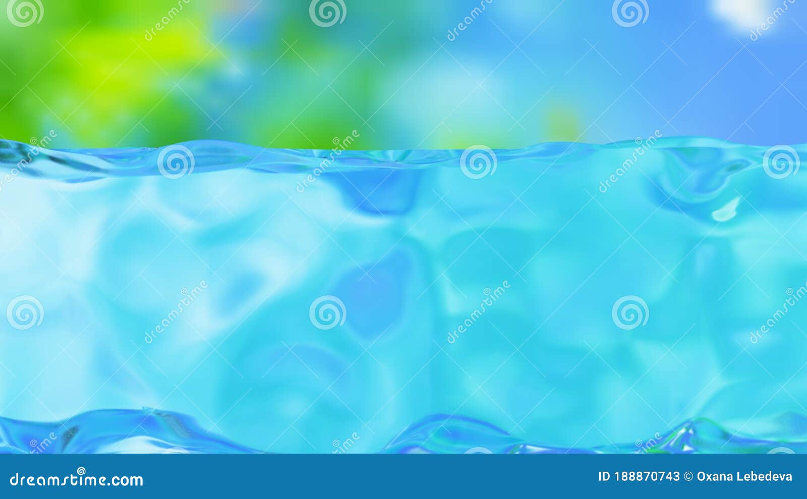 Green Water Line Isolated on a Black Background. 3D Rendering Stock ...