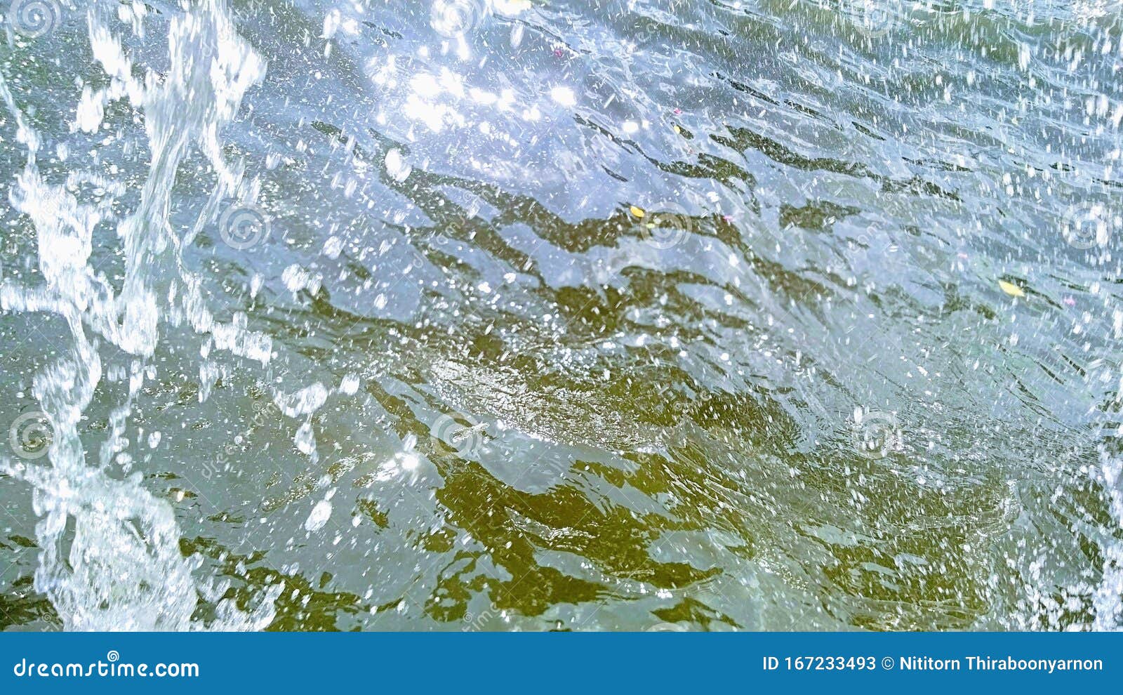 The Green Water Surface Was Splattered. Stock Image - Image of surface ...