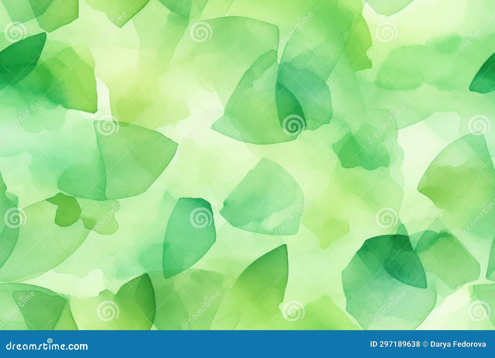 Green Watercolor Seamless Pattern of Leaves for Background. Stock Photo - Image of flower ...