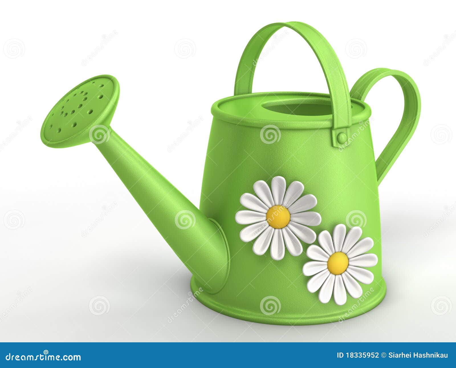 Green Watering Can. Isolated Vector Illustration In Flat Cartoon Style ...