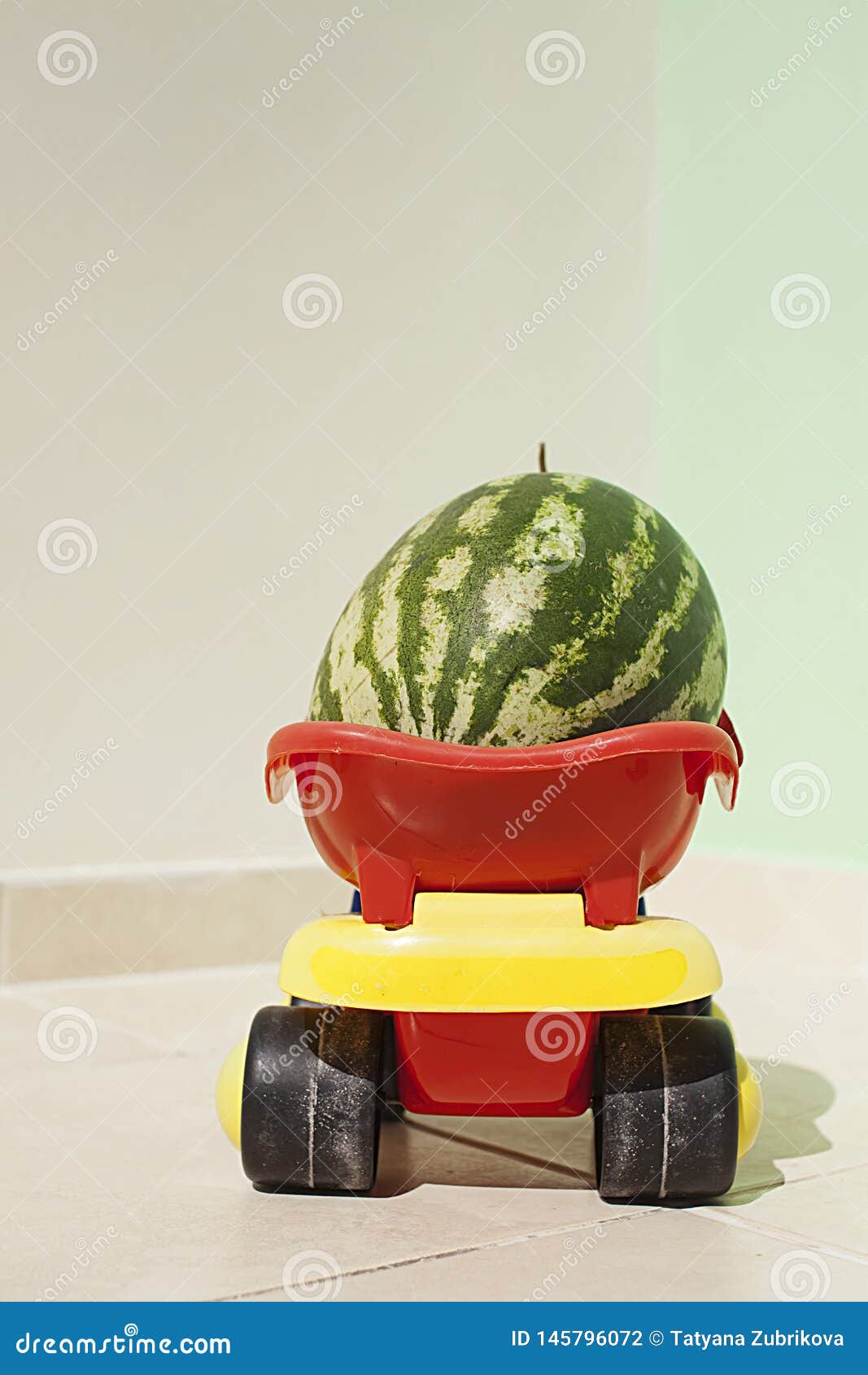 Watermelon in a toy car stock photo. Image of business - 145796072