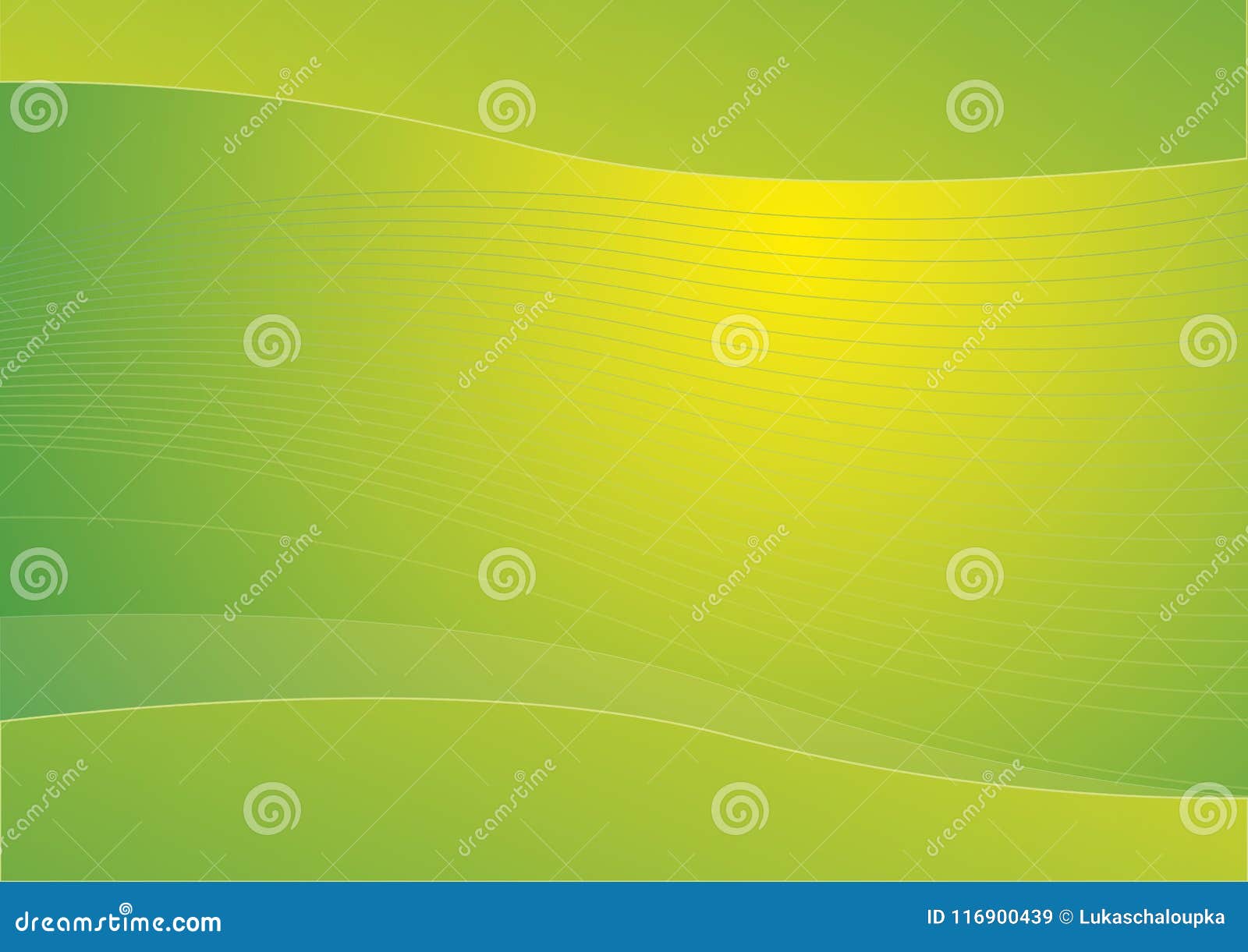 Green Wave Abstract Background with Yellow Lines. Stock Illustration ...