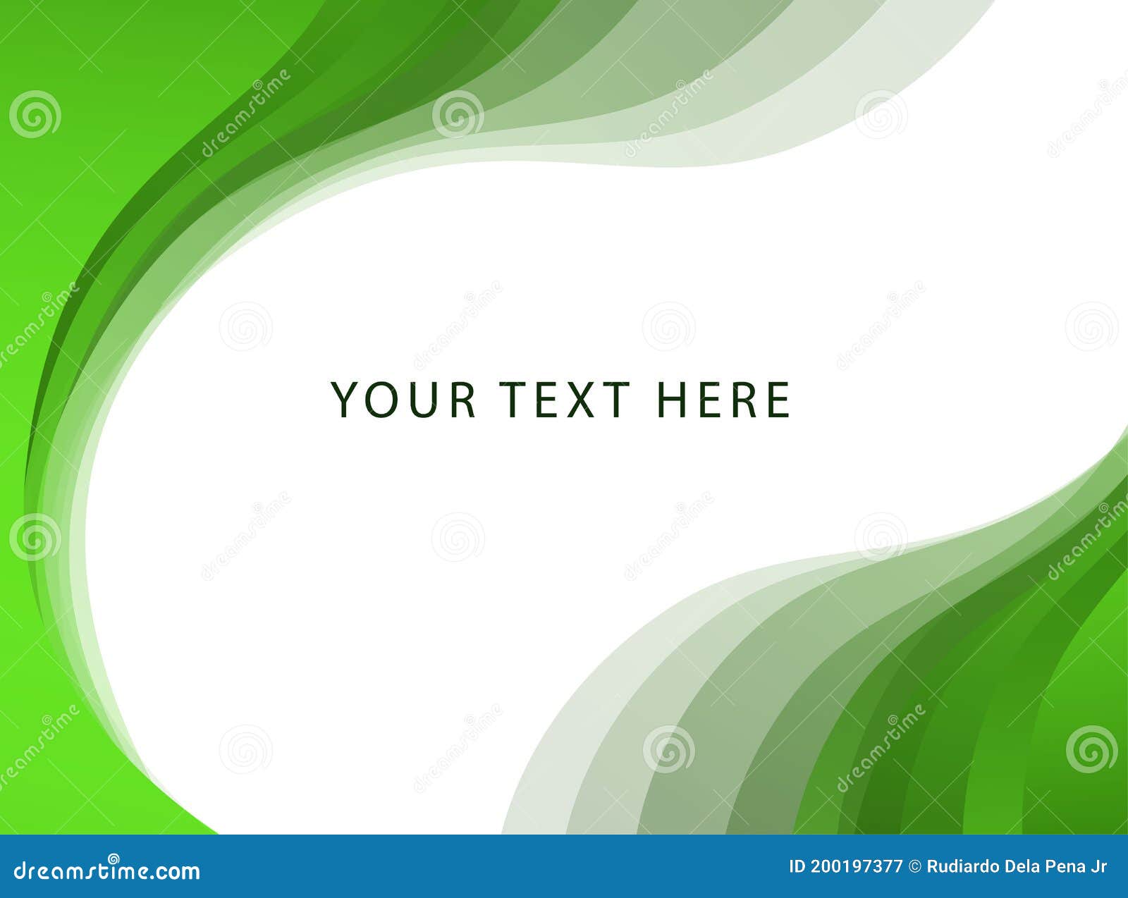 Green Wave Border Frame Background Monotone Vector Stock Vector ...