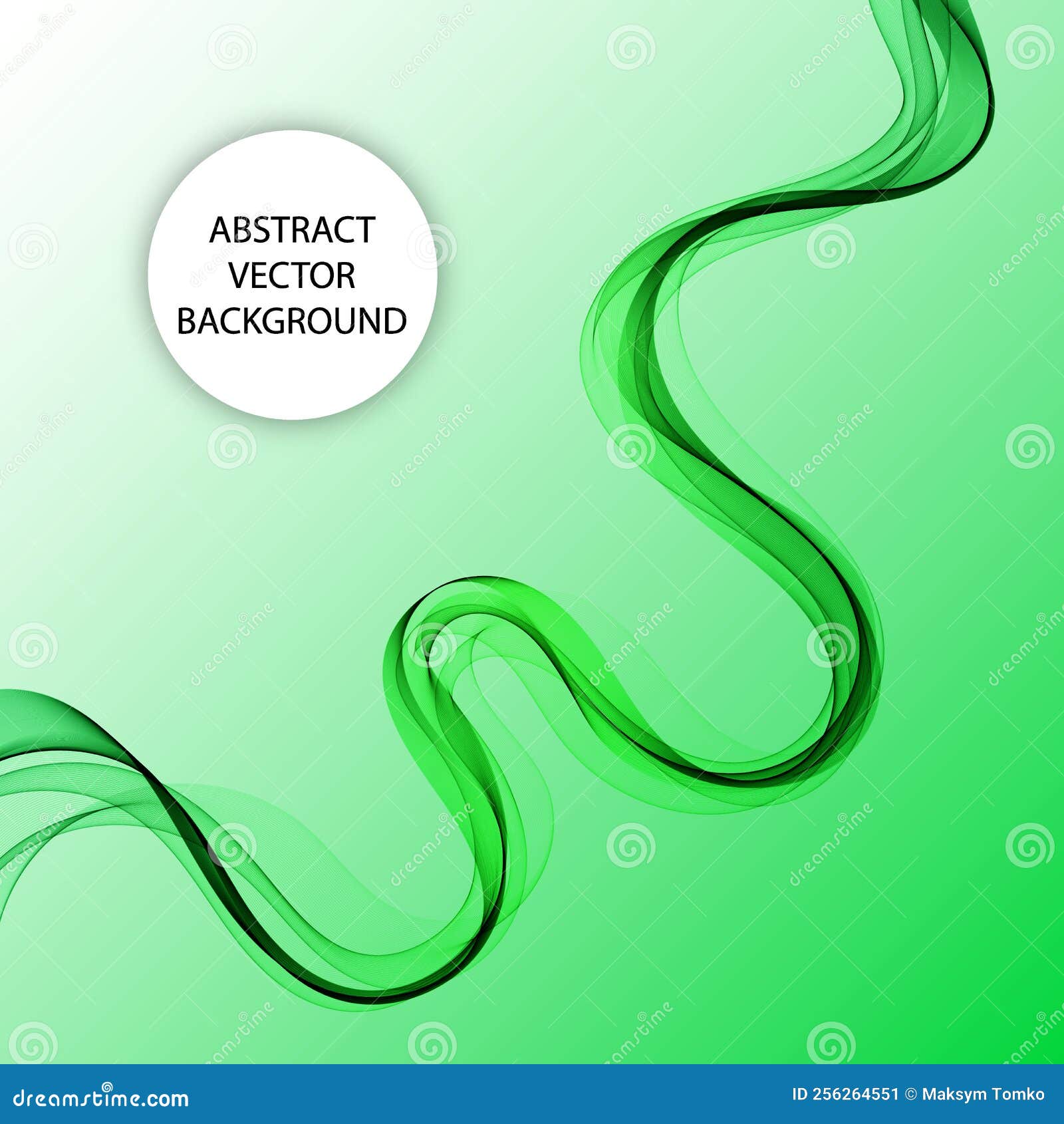 Green Wave Pattern. Abstract Vector Wave. Template for Presentation ...