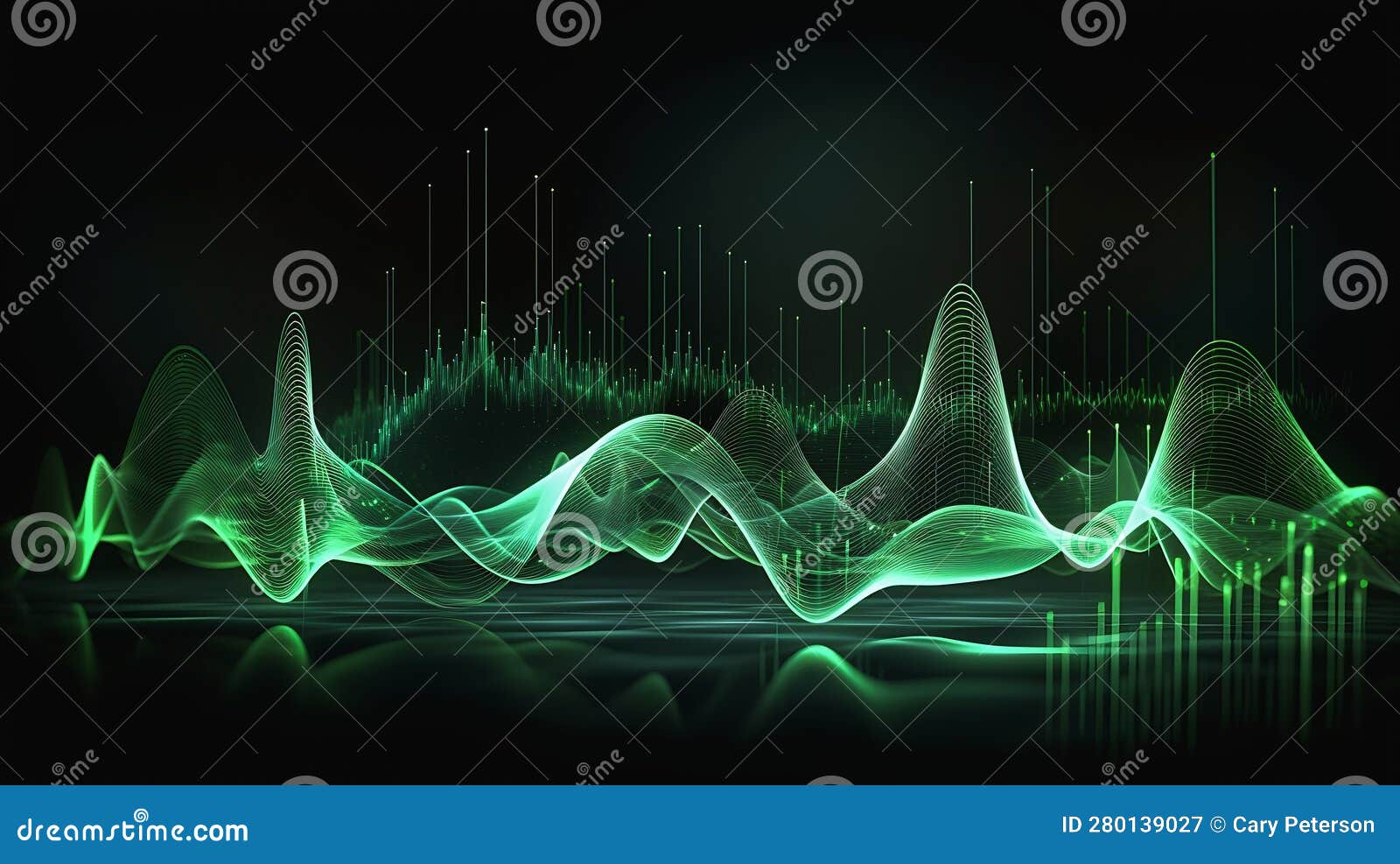 Green Wave Sound Vector Technical Documents Stock Illustration ...