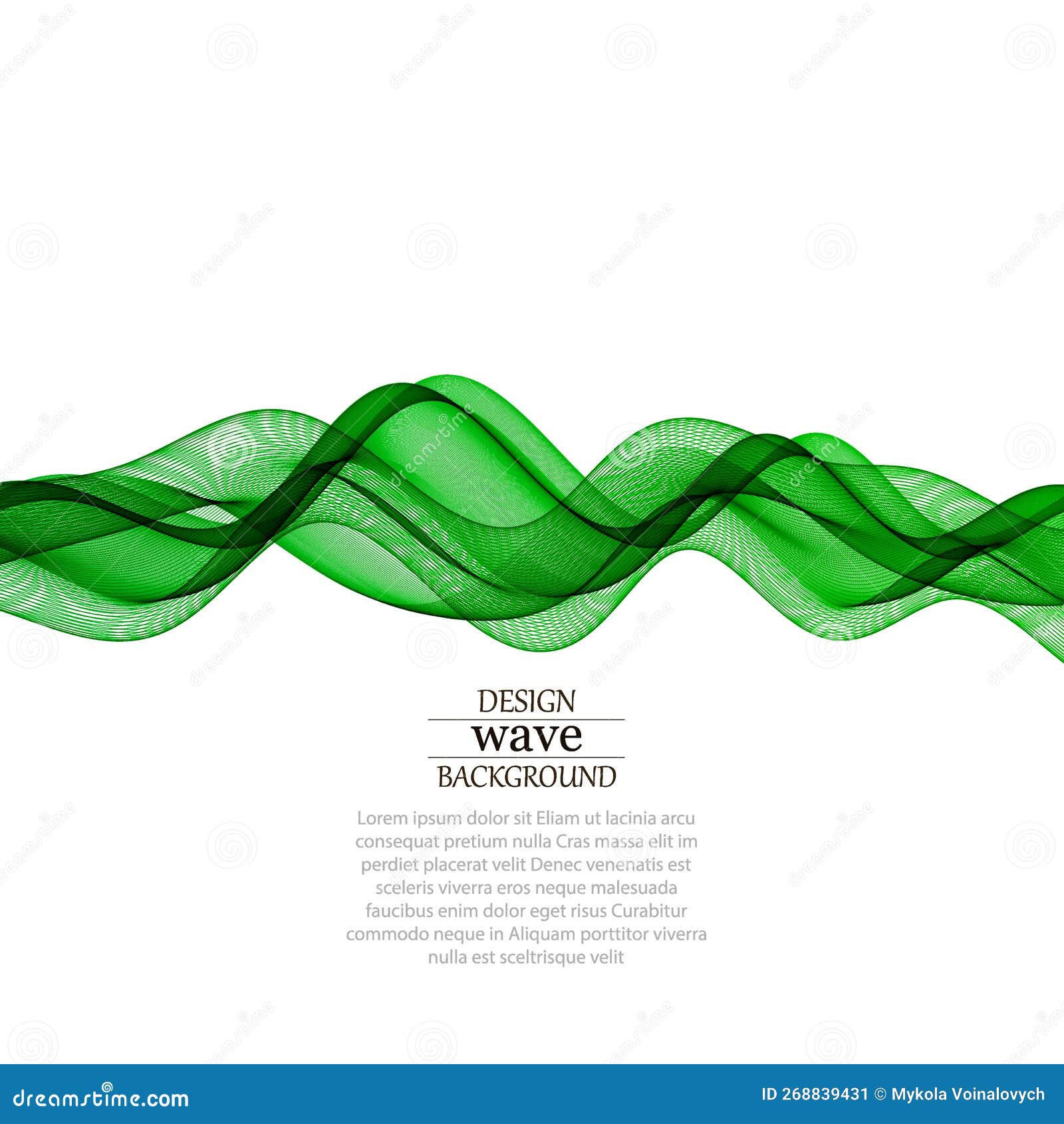 Green Wave Transparent Horizontal Abstract Background, Design Element ...