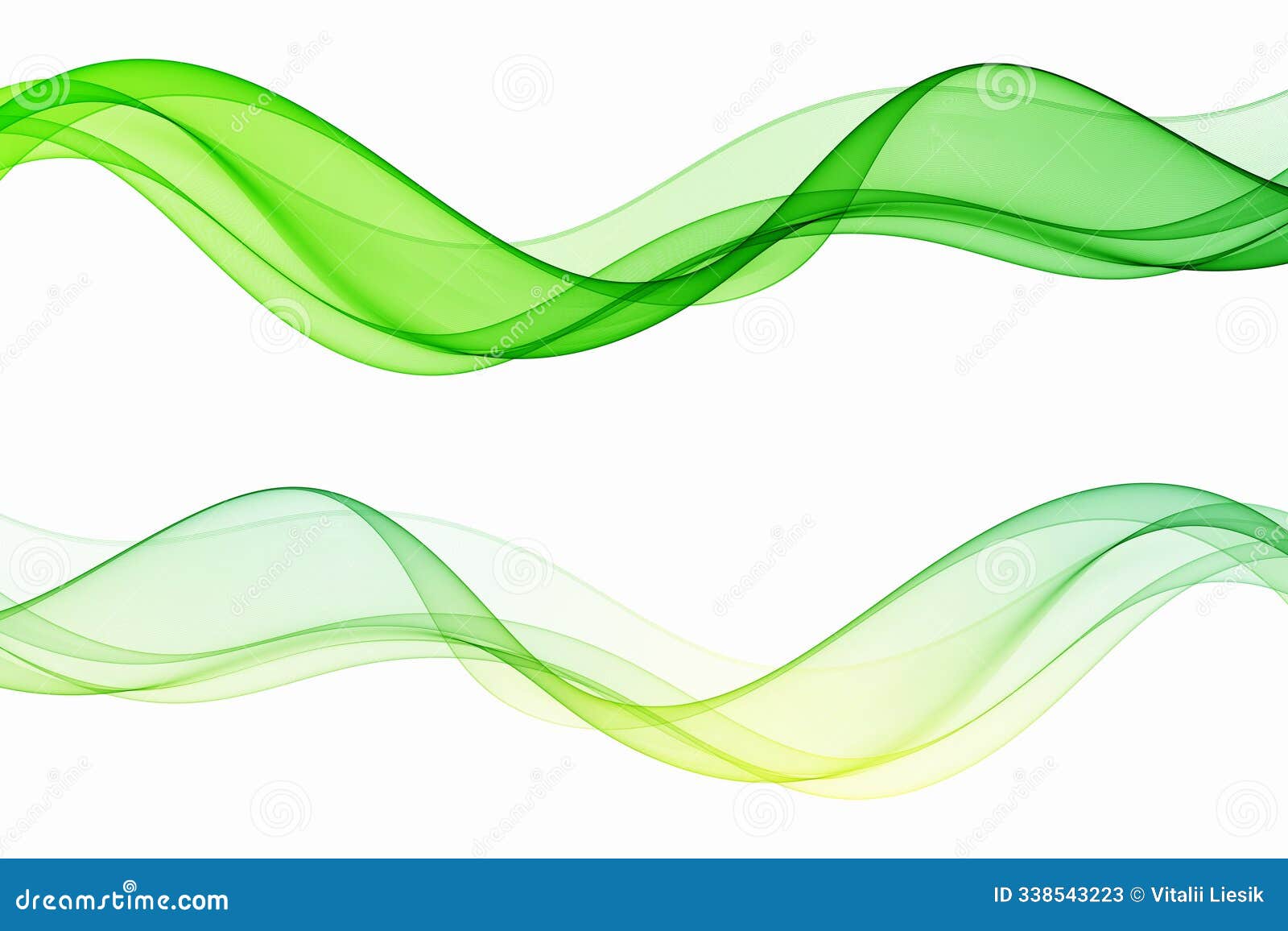 Green Waves Collection, Transparent Design Element. Wave Flow Stock ...