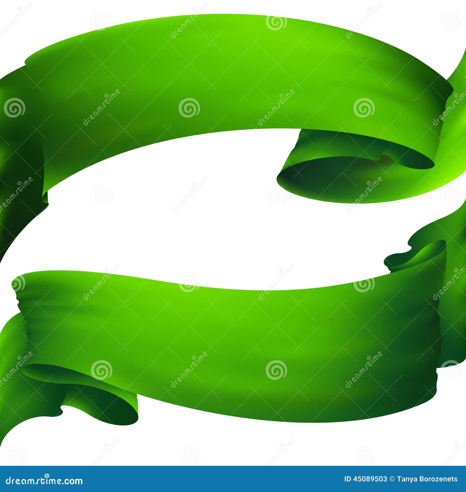 Green waving banner stock vector. Illustration of isolated - 45089503