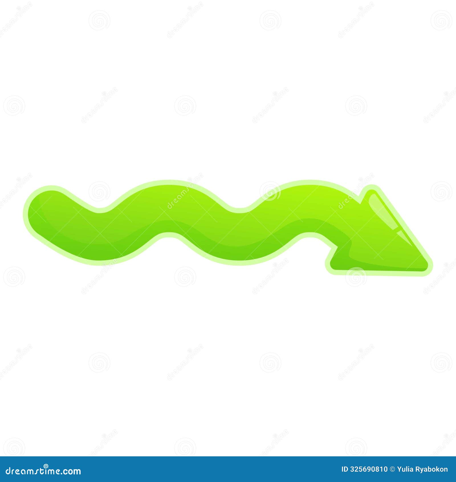 Green Wavy Arrow Pointing Right with Shadow Stock Illustration ...