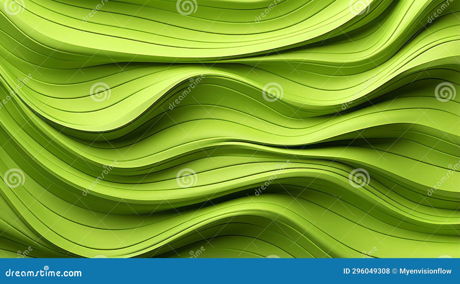 A Green Wavy Lines Abstract Pattern Stock Illustration - Illustration ...