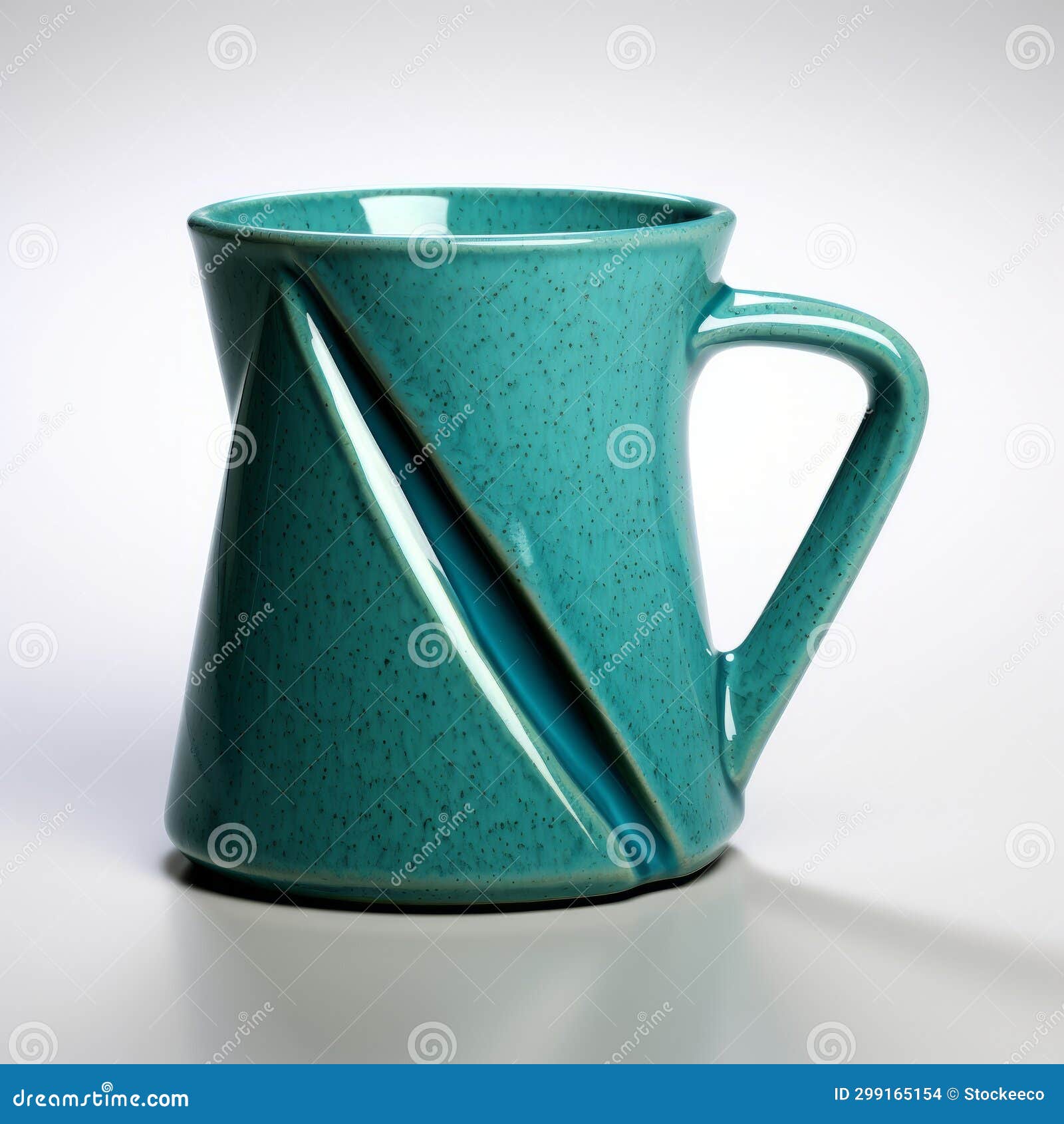 Green Wavy Pattern Mug - Angular Geometry Style Stock Illustration ...