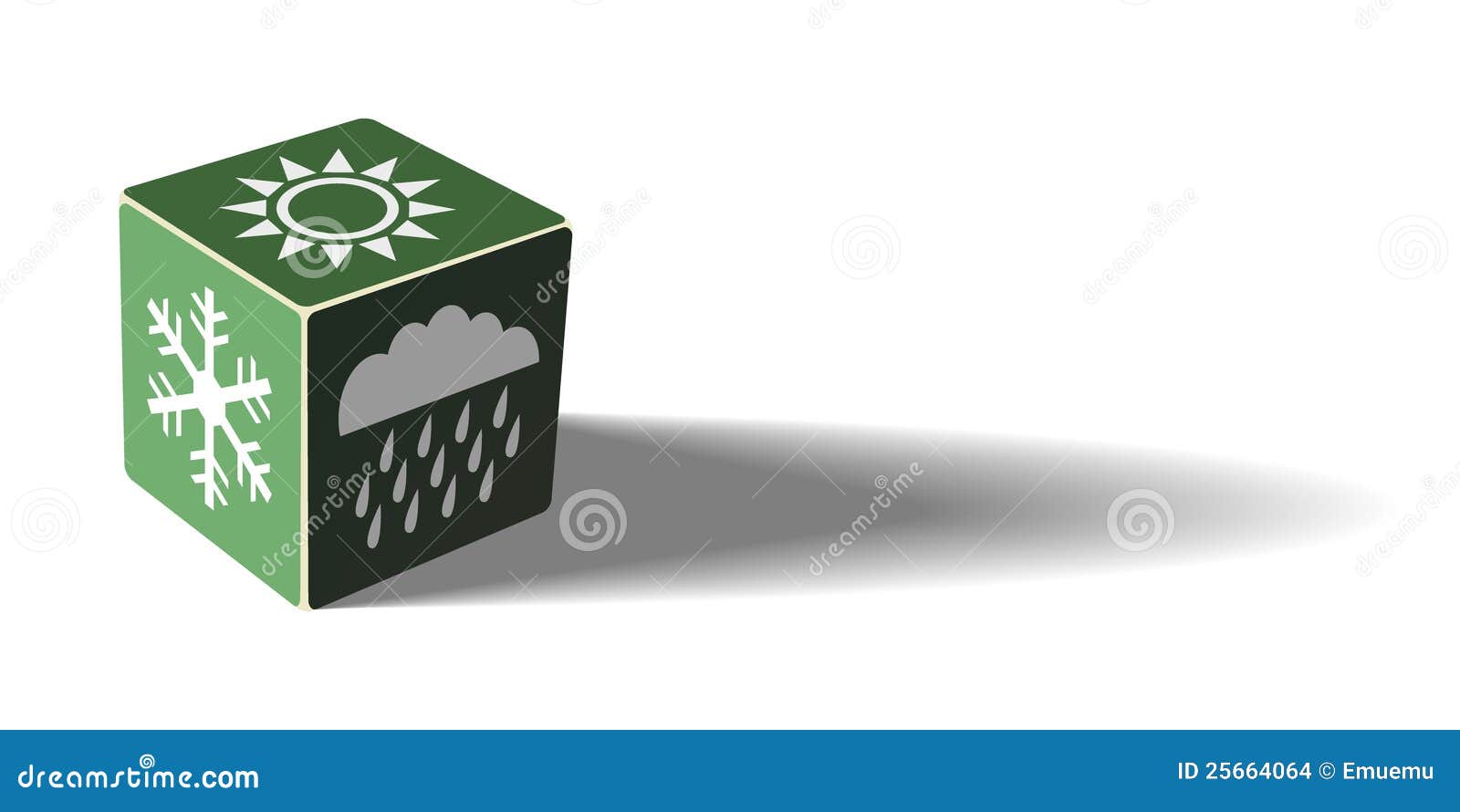 Green weather cube stock vector. Illustration of gambling - 25664064
