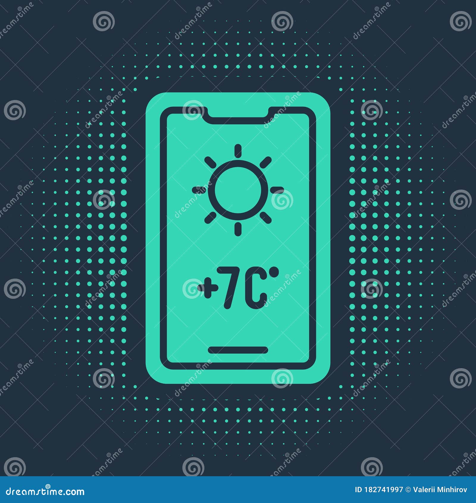 Green Weather Forecast Icon Isolated on Blue Background. Abstract ...
