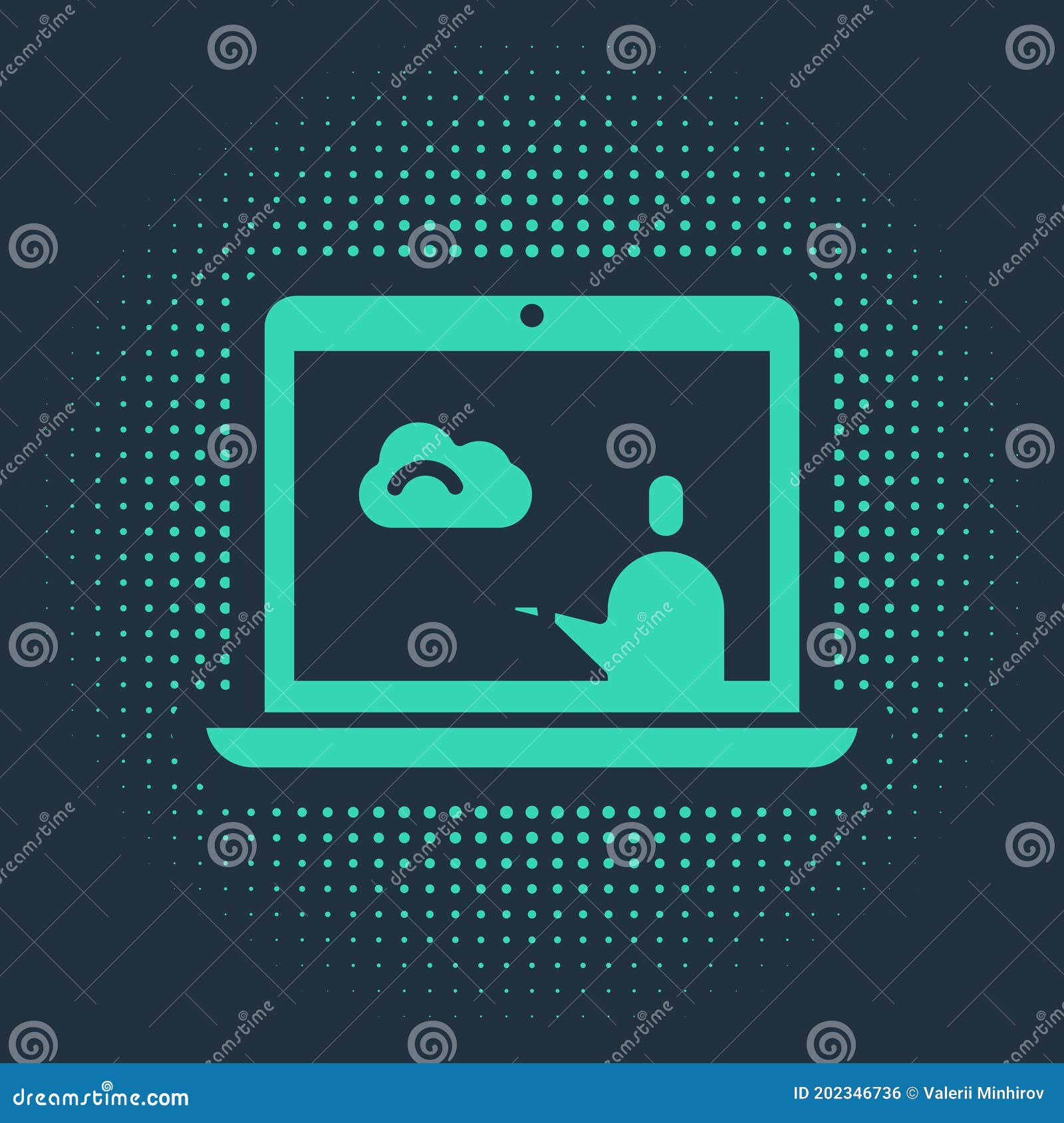 Green Weather Forecast Icon Isolated on Blue Background. Abstract ...