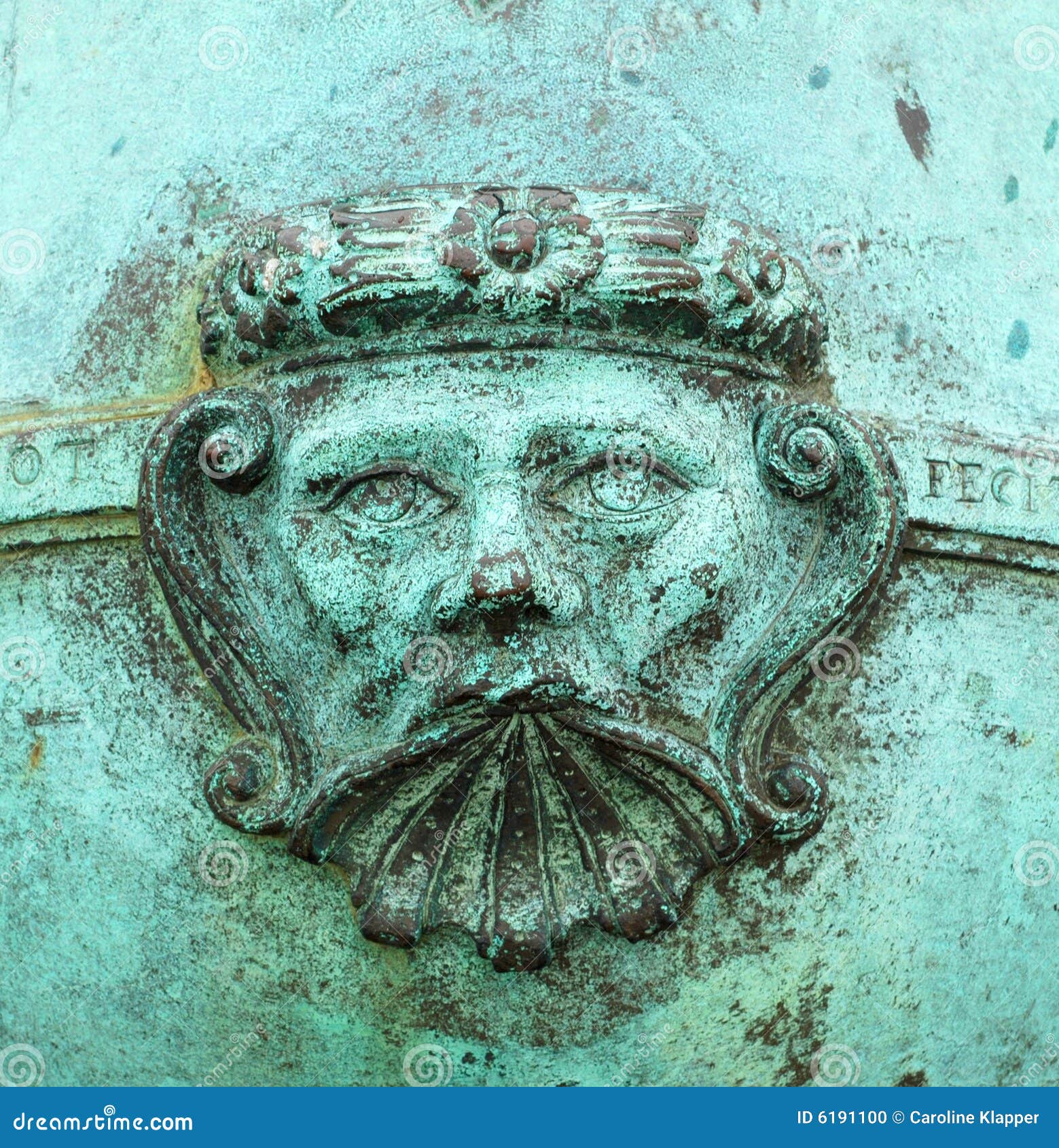 Green Weathered Copper Face Stock Photo - Image of verdigris, colour ...