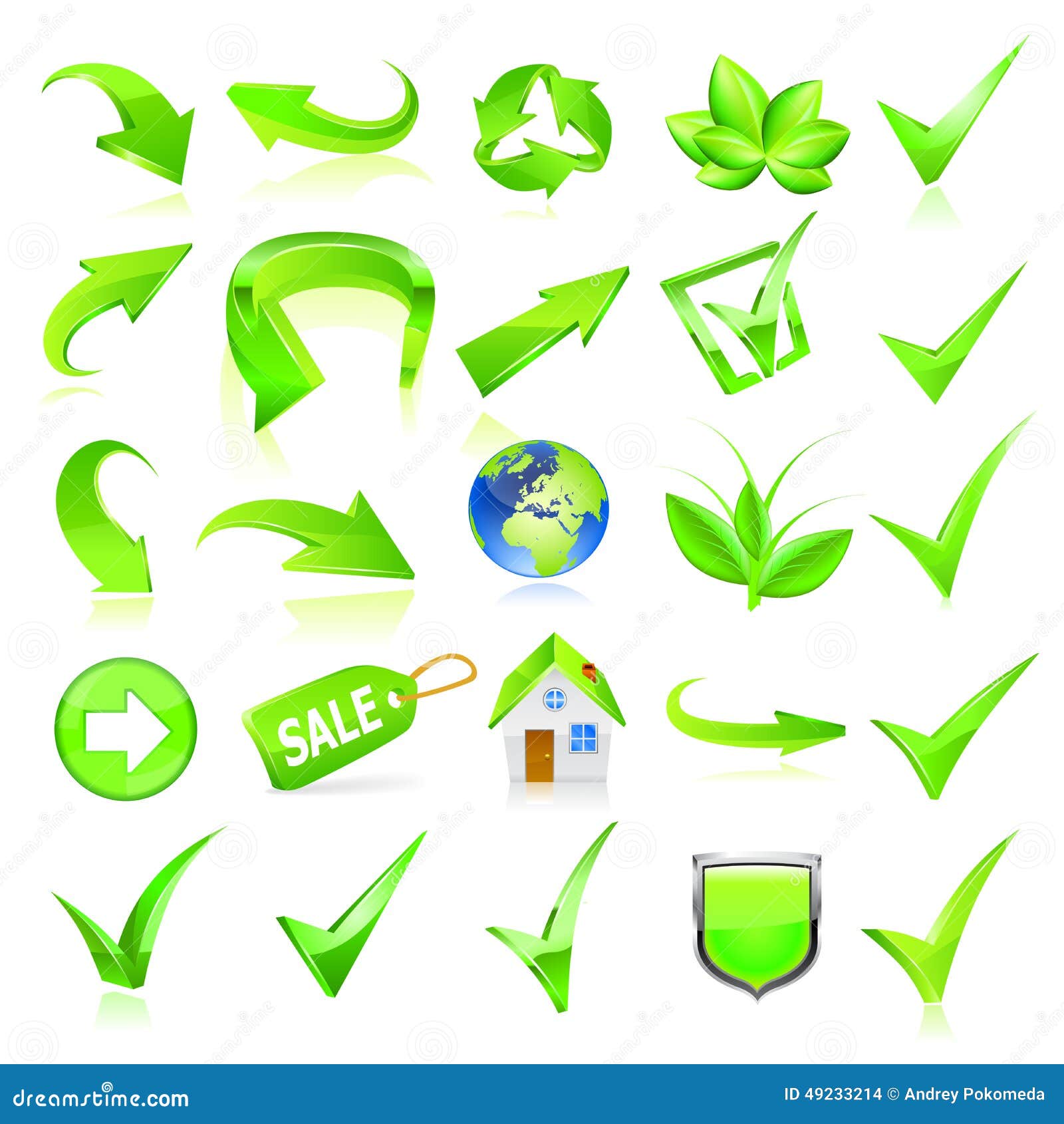 Green web elements set. stock vector. Illustration of house - 49233214