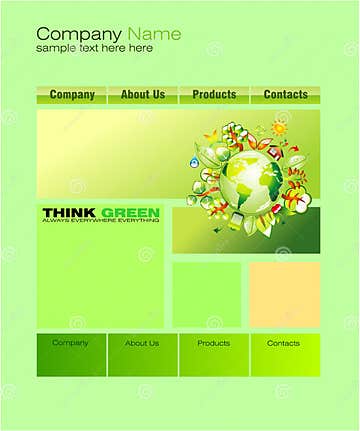 Green Web Site Template stock vector. Illustration of layout - 9523259