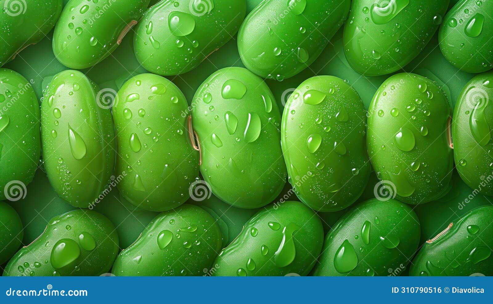 Green wet beans top view stock illustration. Illustration of natural ...