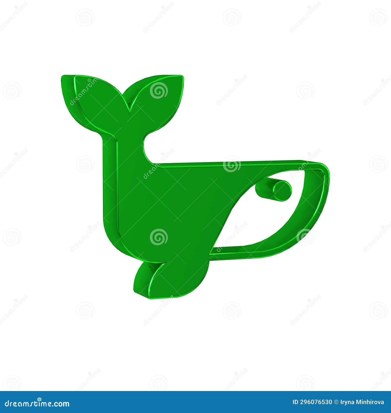 Green Whale Icon Isolated on Transparent Background. Stock Illustration ...