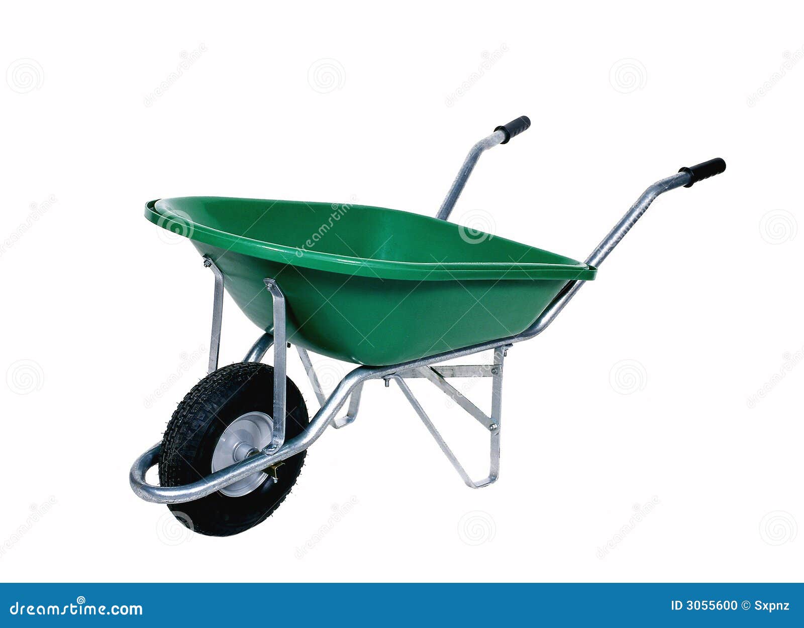 Green wheelbarrow stock photo. Image of side, farm, clean - 3055600