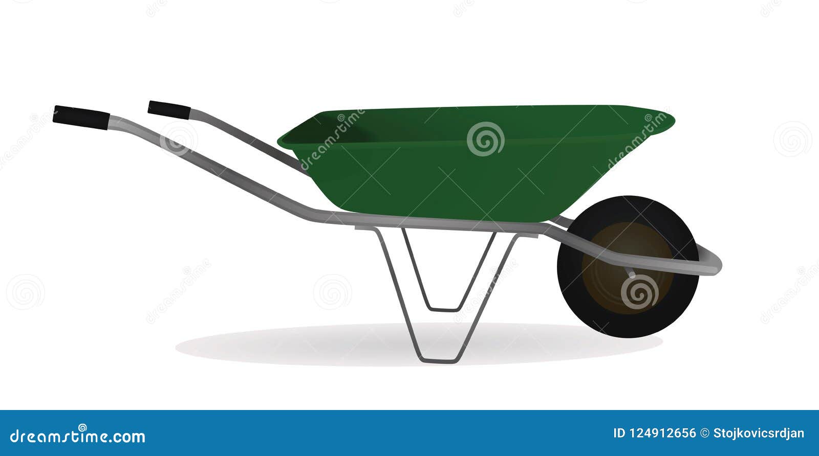 Green Wheelbarrow Side View Stock Vector - Illustration of agriculture ...