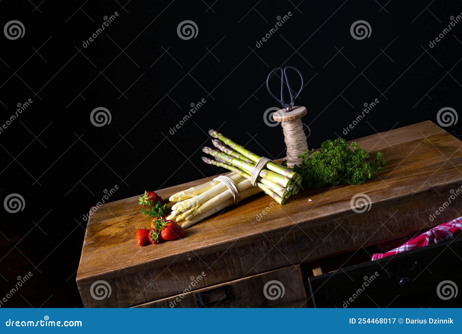 Green and White Asparagus on the Table Stock Image - Image of harvest ...