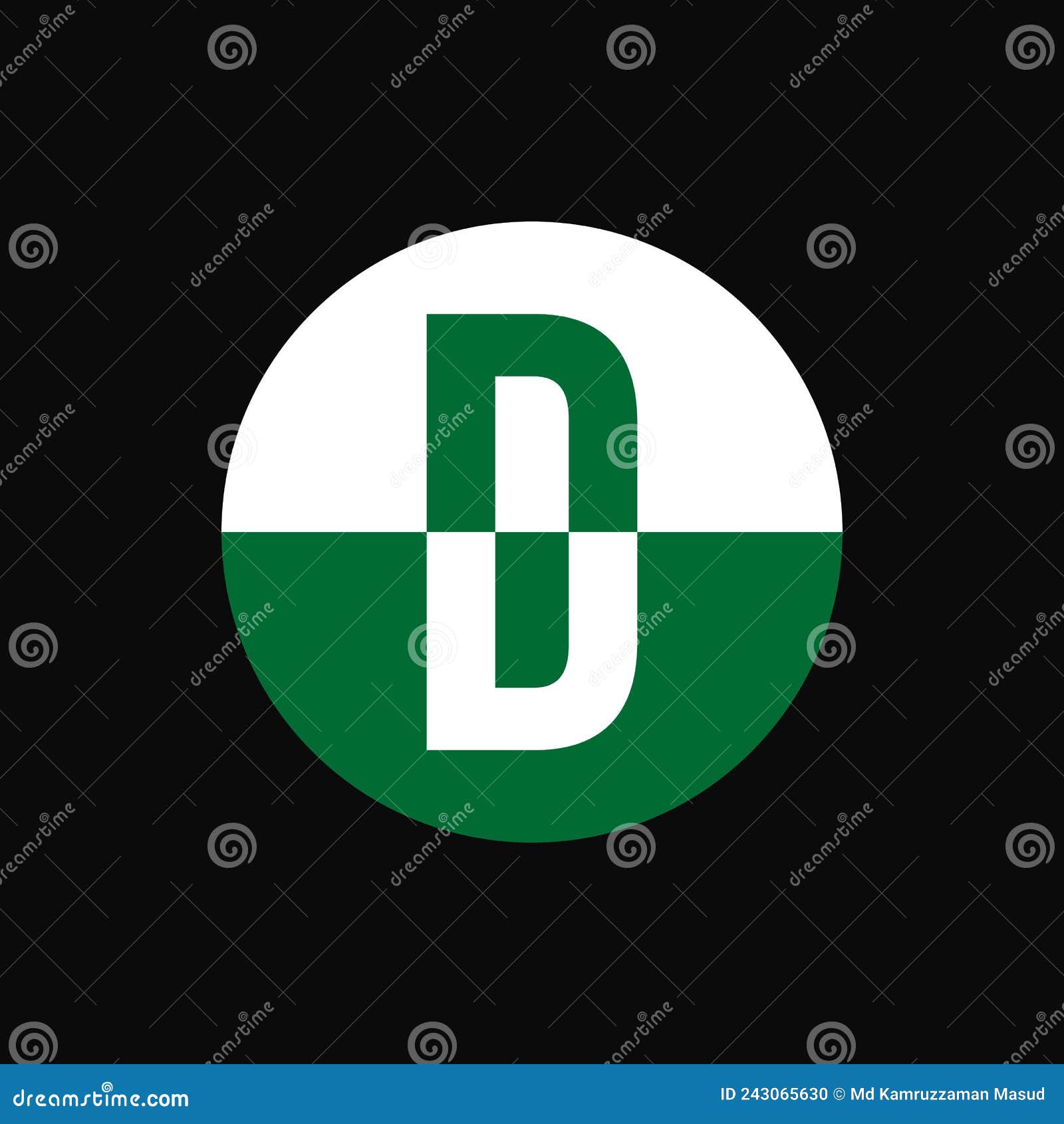 D Lettermark Logo Vector Illustration. D Logo Vector Design Stock ...